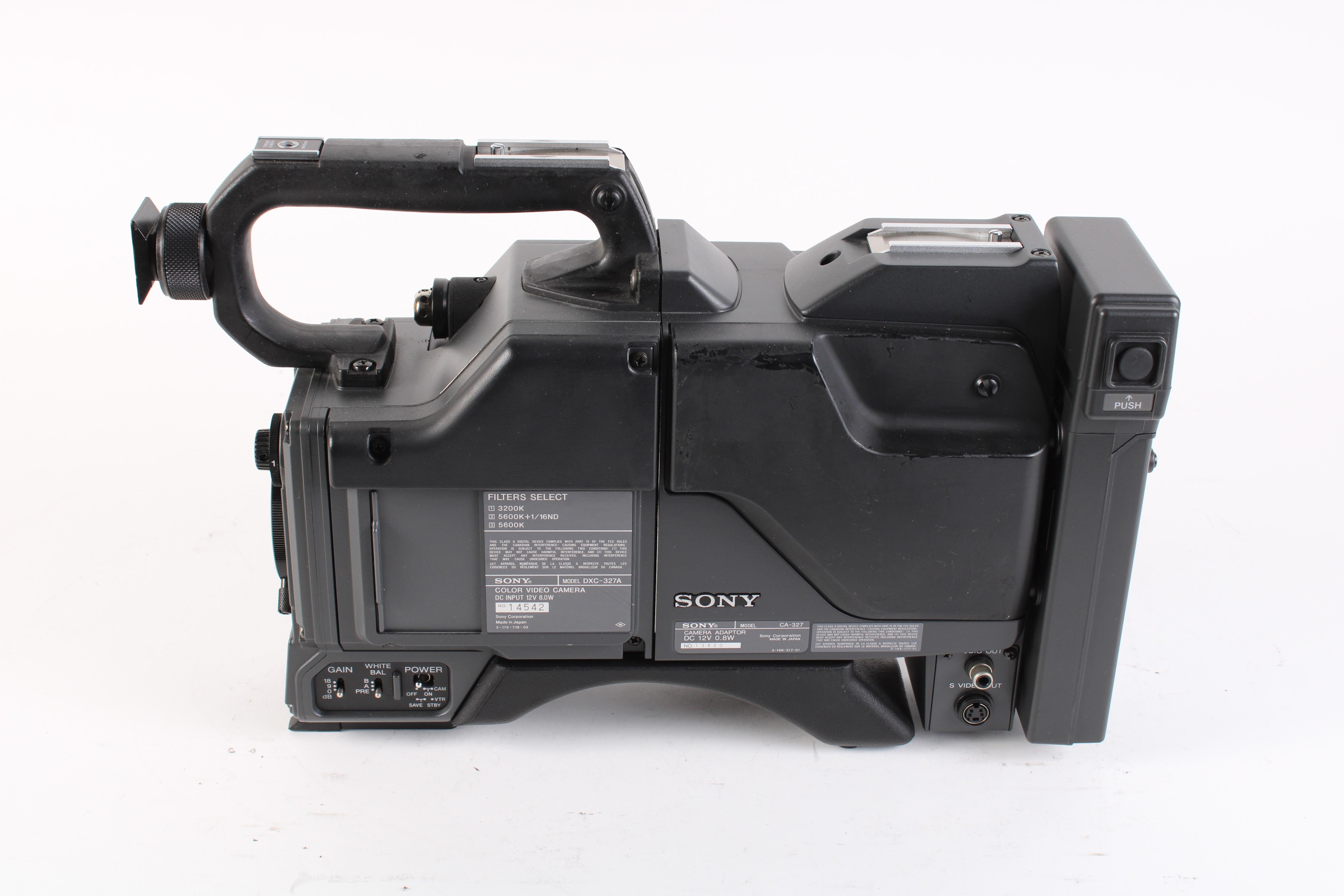 Sony DXC-327 Color Video Camera Camcorder W/ CA-327 Camera Adapter ...