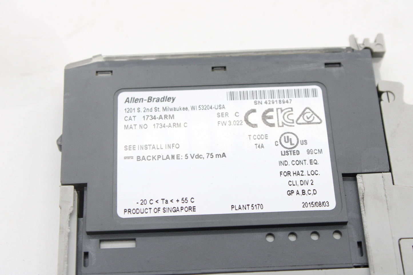 Allen Bradley 1734-ARM Ser C POINT I/O Address Reserve Module + 1734-M ...
