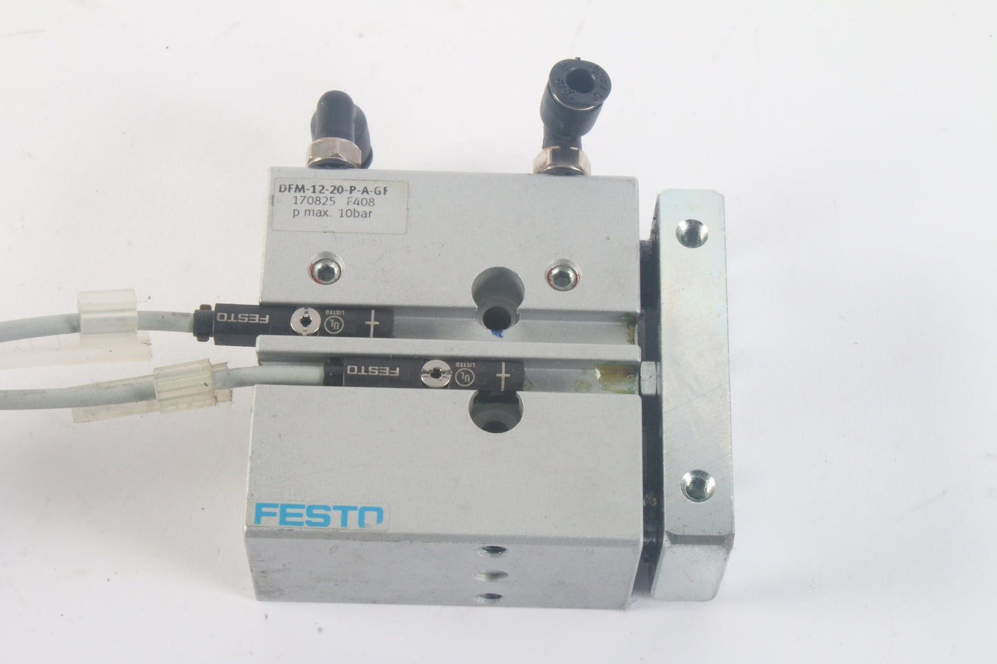 Festo DFM-12-20-P-a-GF Guided Slide Cylinder W/ 2x Festo Sensors – NTC Tech