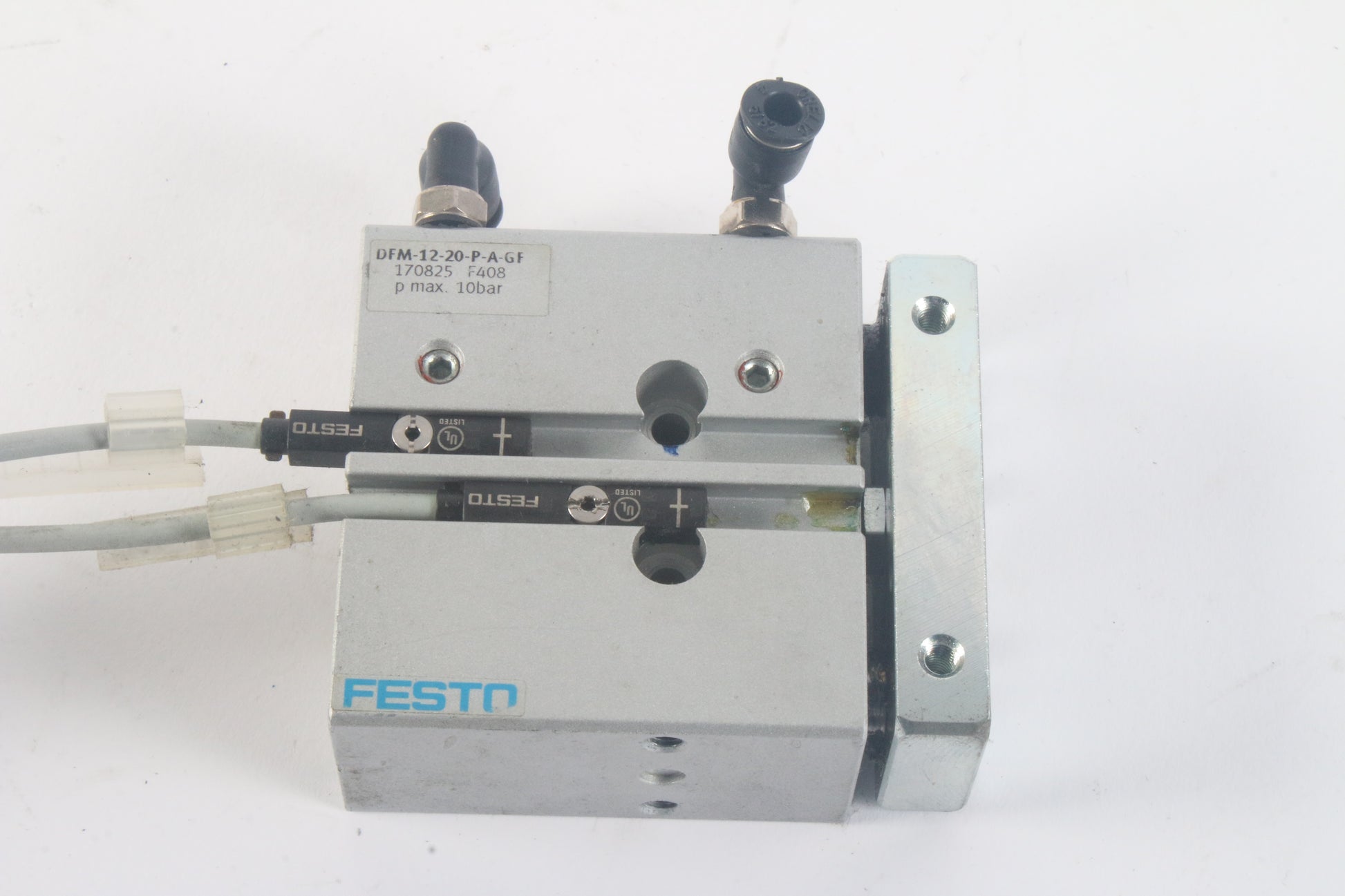 Festo DFM-12-20-P-a-GF Guided Slide Cylinder W/ 2x Festo Sensors – NTC Tech