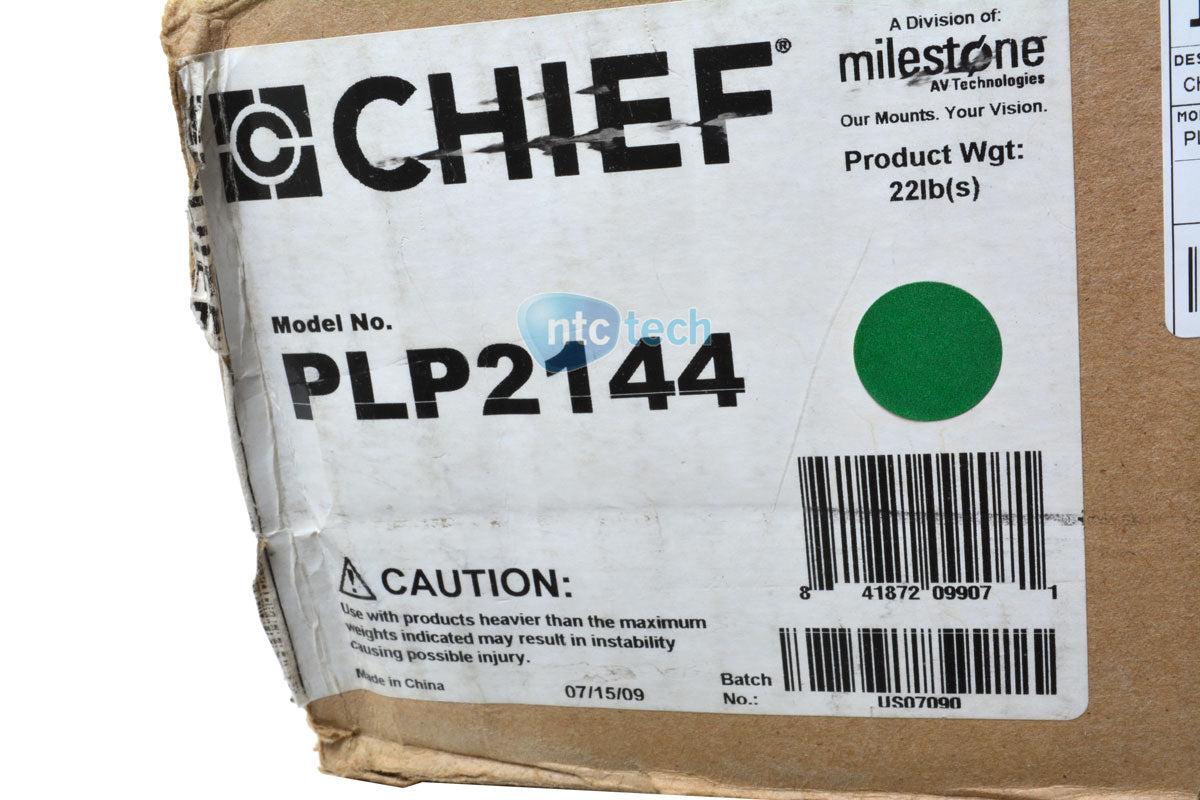 Chief PLP2144 Flat Panel Pull-N-Tilt Wall Mount - 200 Lb - Black – NTC Tech