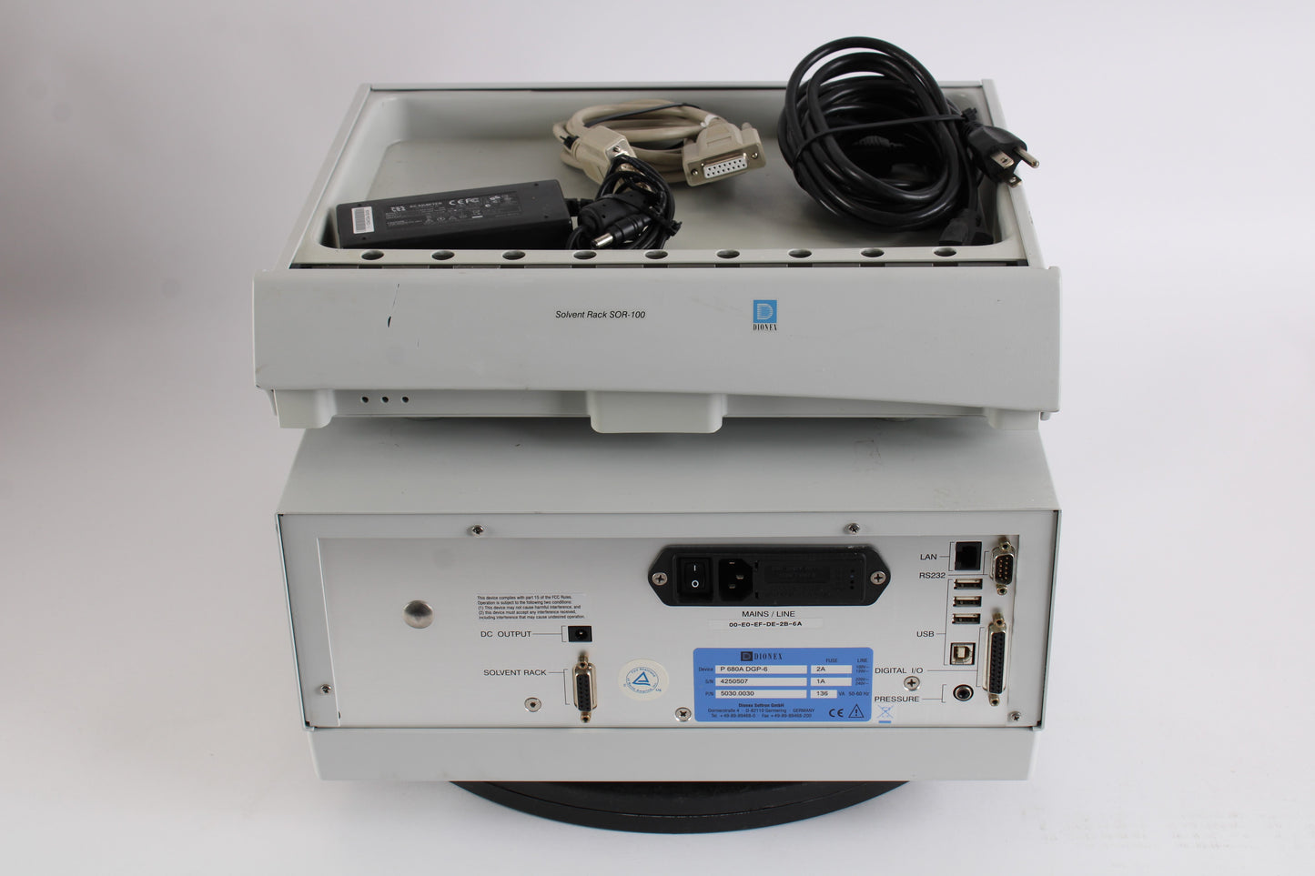 Dionex P 680A DGP-6, P680 HPLC Pump W/ SOR-100A-6 Solvent Rack 5030.00 ...