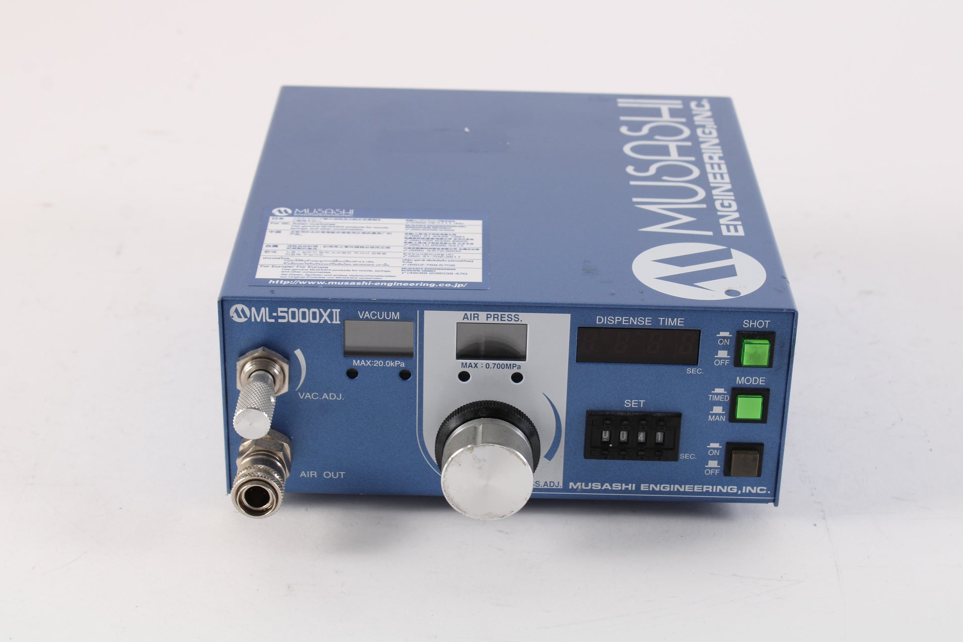 Musashi Engineering ML-5000XII-CTR Pneumatic Syringe Dispenser – NTC Tech