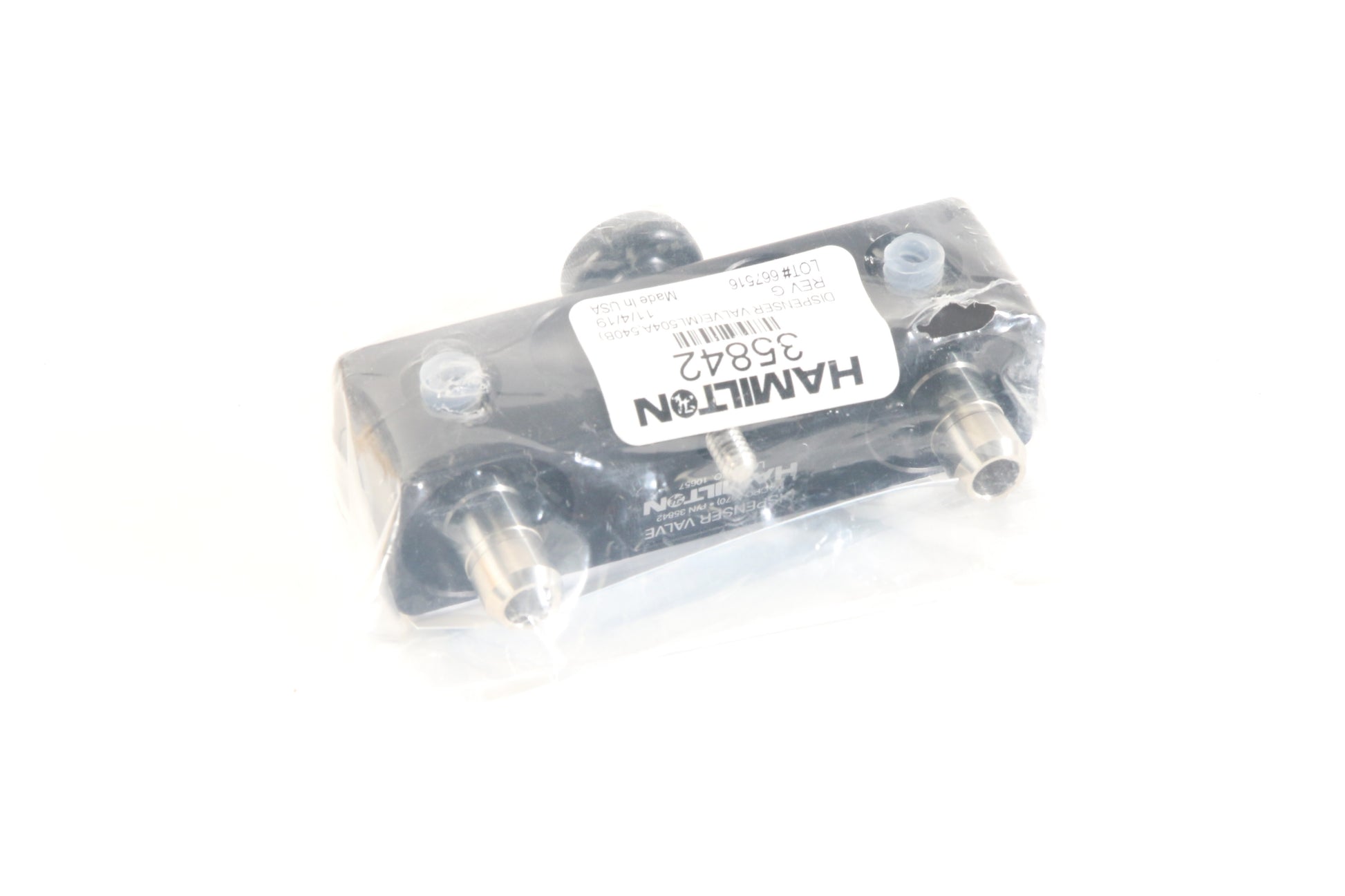 Hamilton 35842 Diluter Valve Aluminum Housing, PTFE/CTFE Fluid Path ...