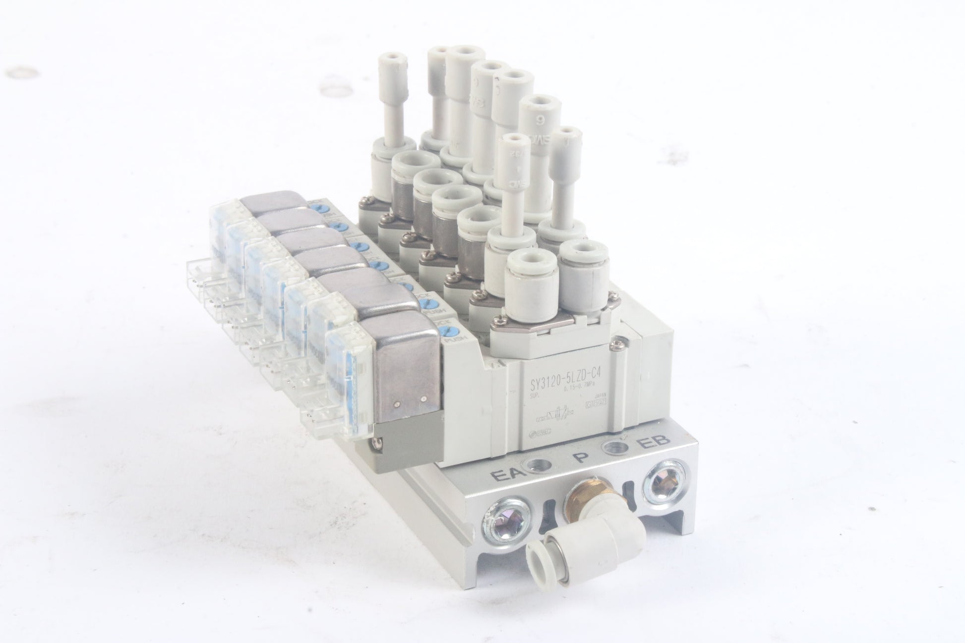 SMC 7x SY3120-5LZD-C4 Solenoid Valve Set With Manifold 8x Pins – NTC Tech