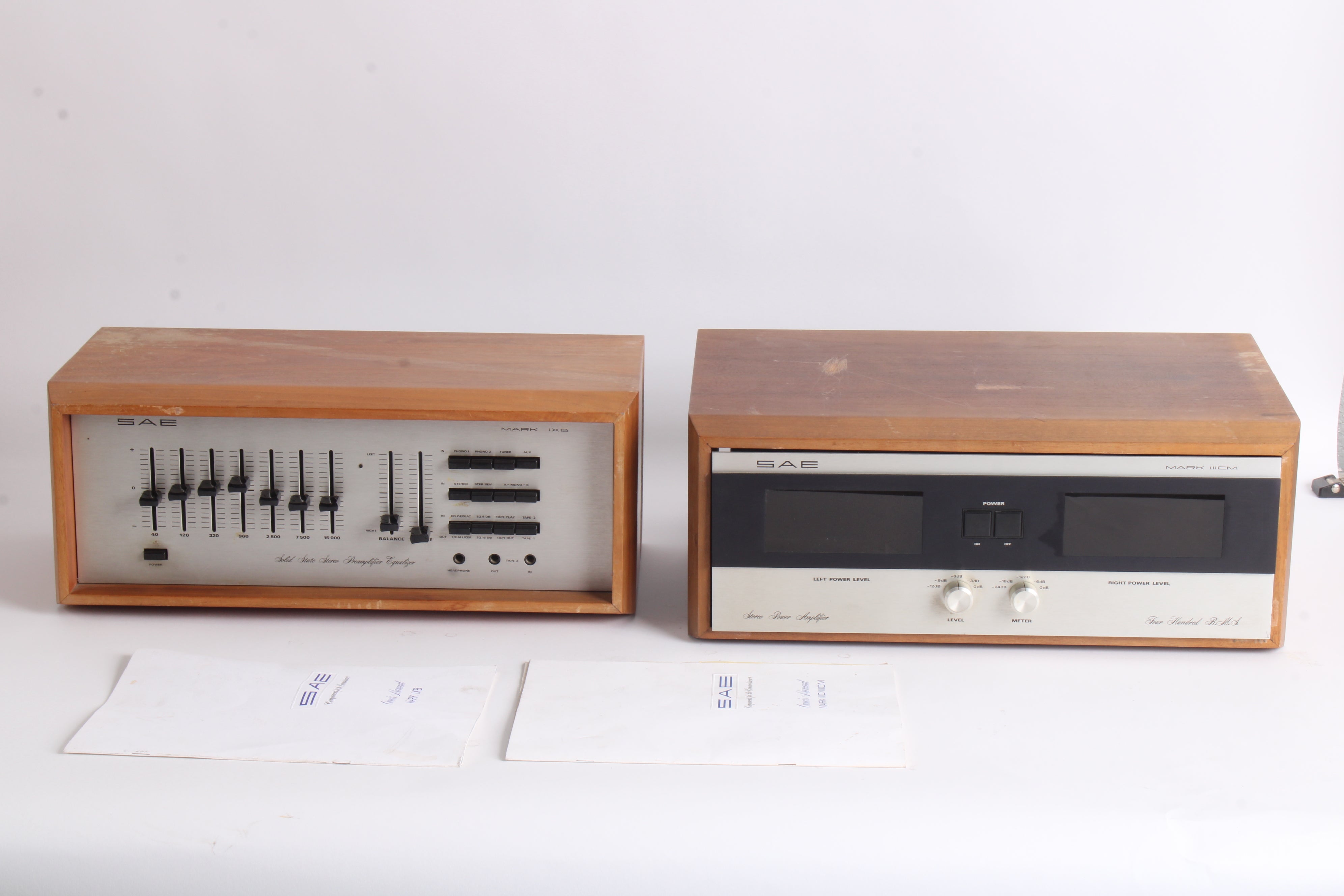 SAE MARK IXB Stereo Preamplifier Equalizer W/ IIIC Stereo Power Amplif ...