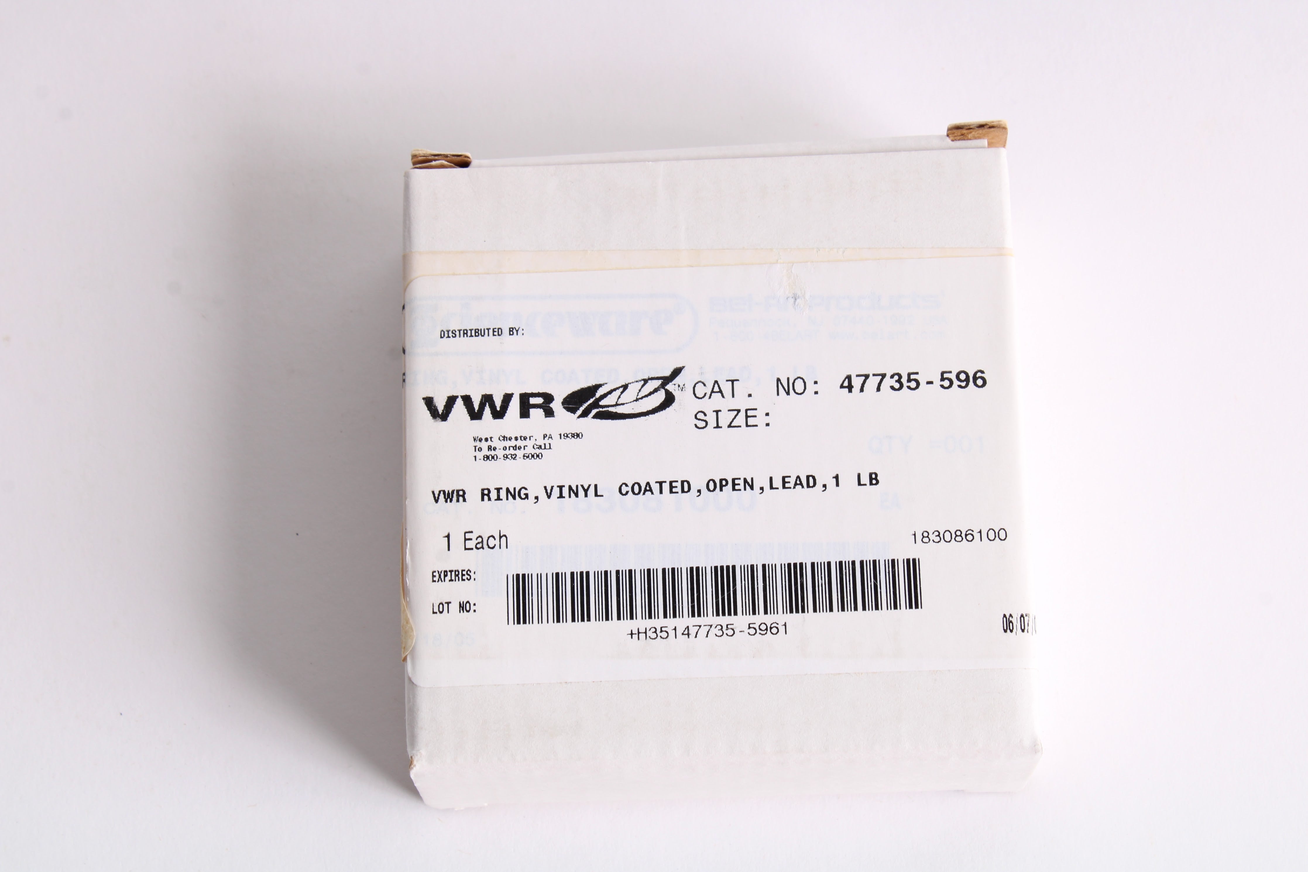 VWR 47735-596 C-Shaped Lead Ring Vinyl Coated Open Lead 1 LB - NEW ...