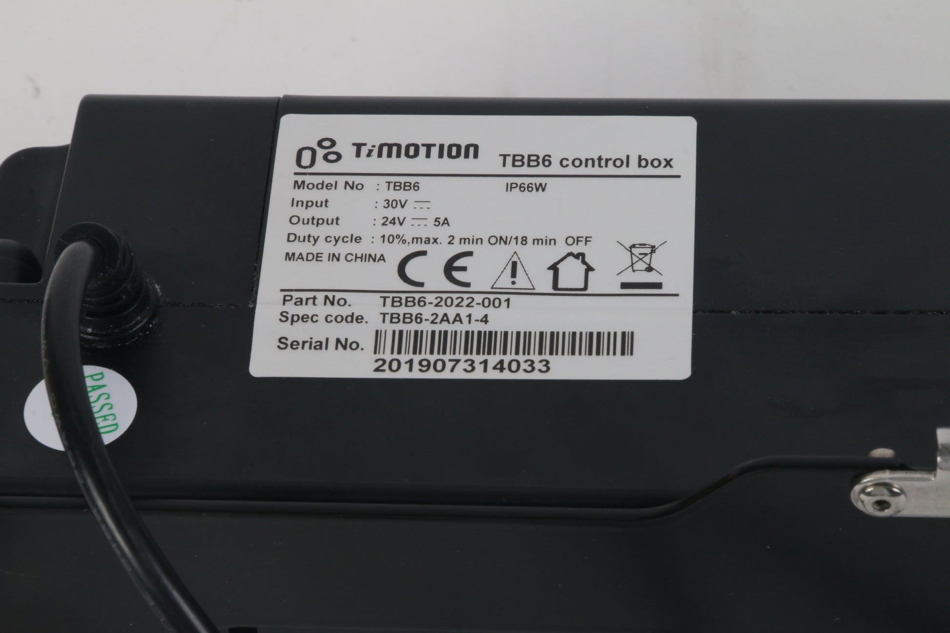 TiMOTION TBB6 Control Box Input voltage: 29~45V DC – NTC Tech