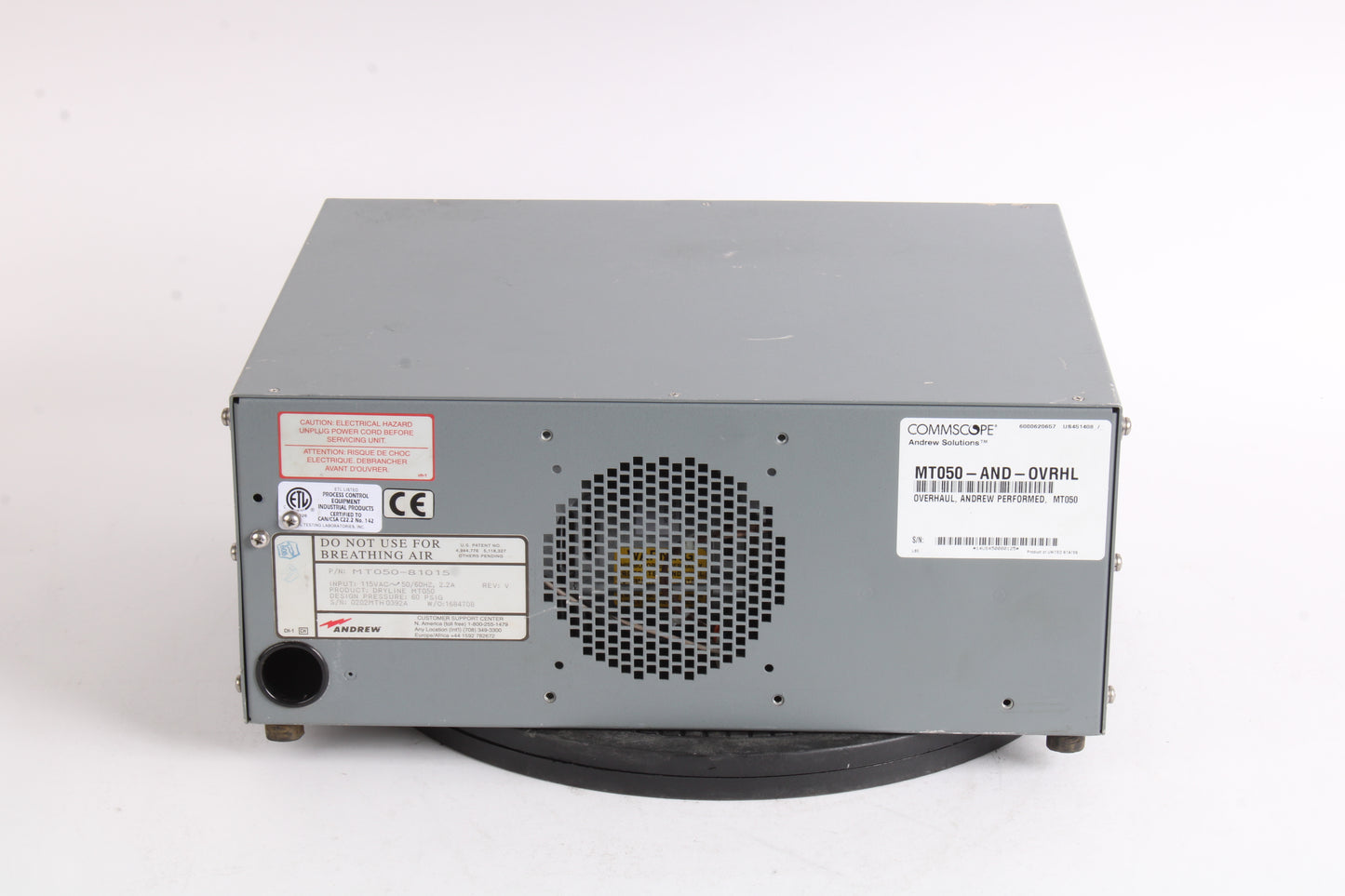 Andrew MT050-81015 Dryline MT050 Design Pressure: 60 PSIG Dehydrator F ...