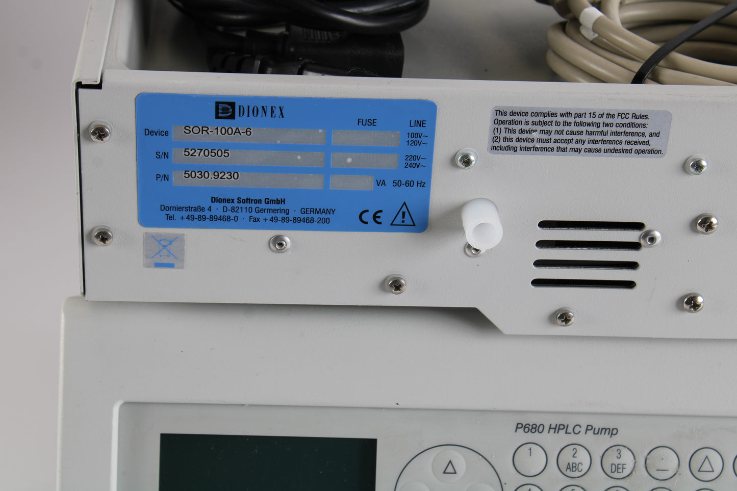 Dionex P 680A DGP-6, P680 HPLC Pump W/ SOR-100A-6 Solvent Rack 5030.00 ...