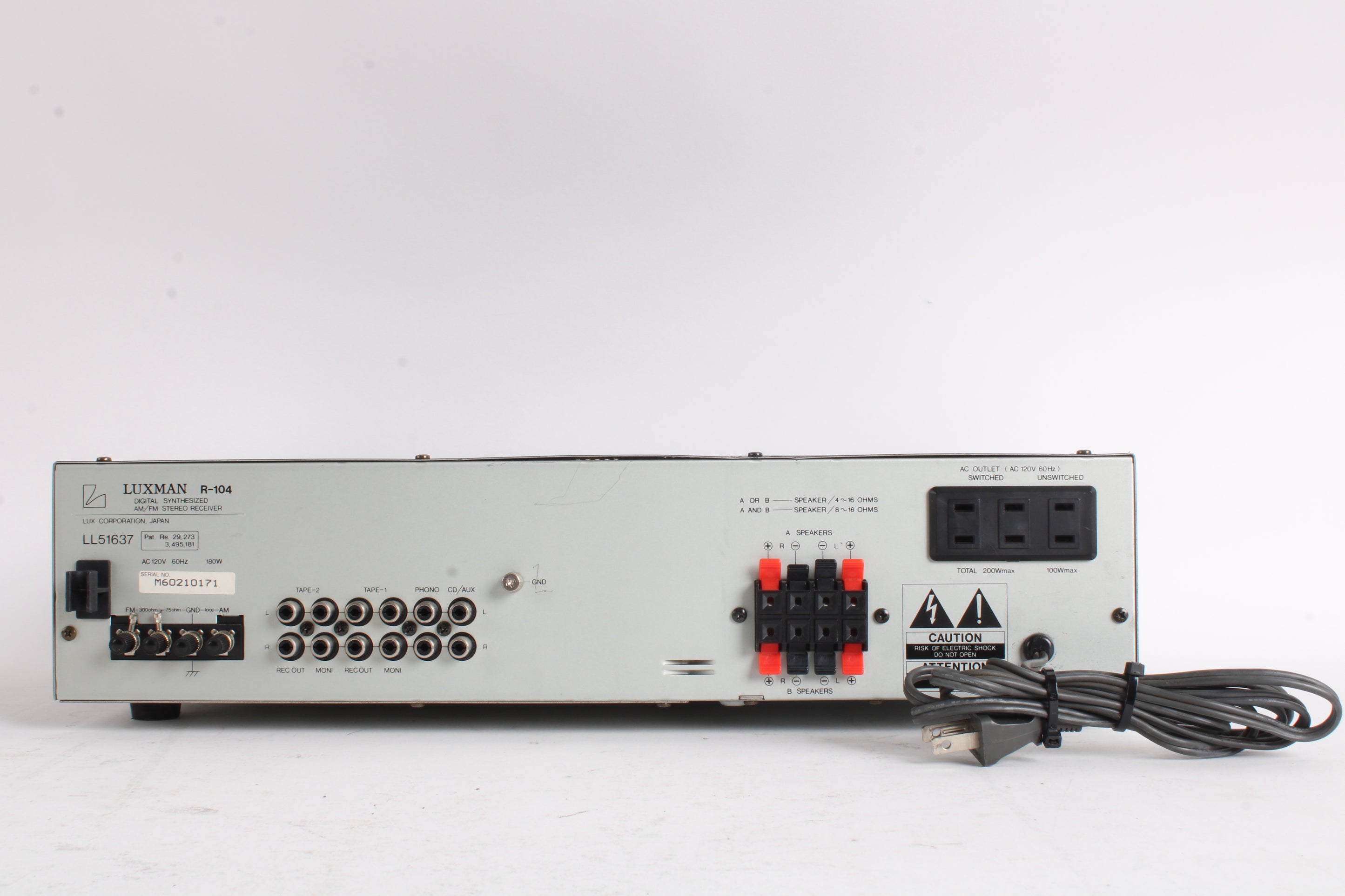 Luxman R-104 Digital Synthesized AM/FM Stereo Receiver - AS IS – NTC Tech