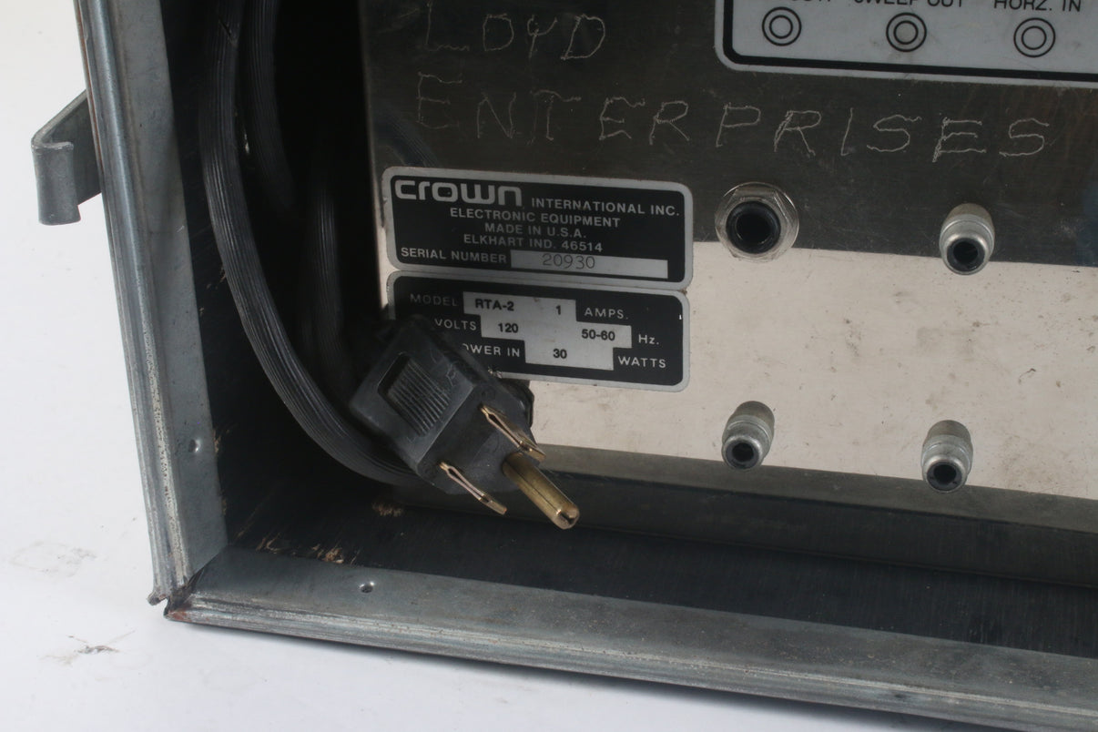 Crown RTA-2 Real Time Audio Spectrum Analyzer – NTC Tech