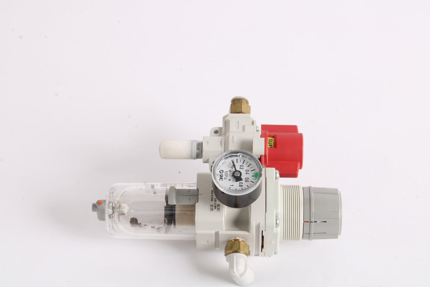 SMC AW30-02G-A Filter Regulator With SMC VHS30-02A Pressure Relief Val ...