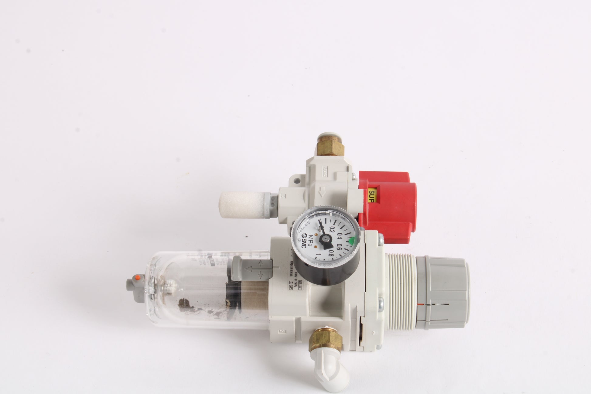 SMC AW30-02G-A Filter Regulator With SMC VHS30-02A Pressure Relief Val ...