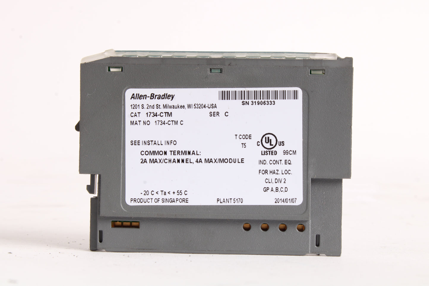 Allen Bradley 1734-CTM Ser C POINT I/O Common Terminal Module – NTC Tech