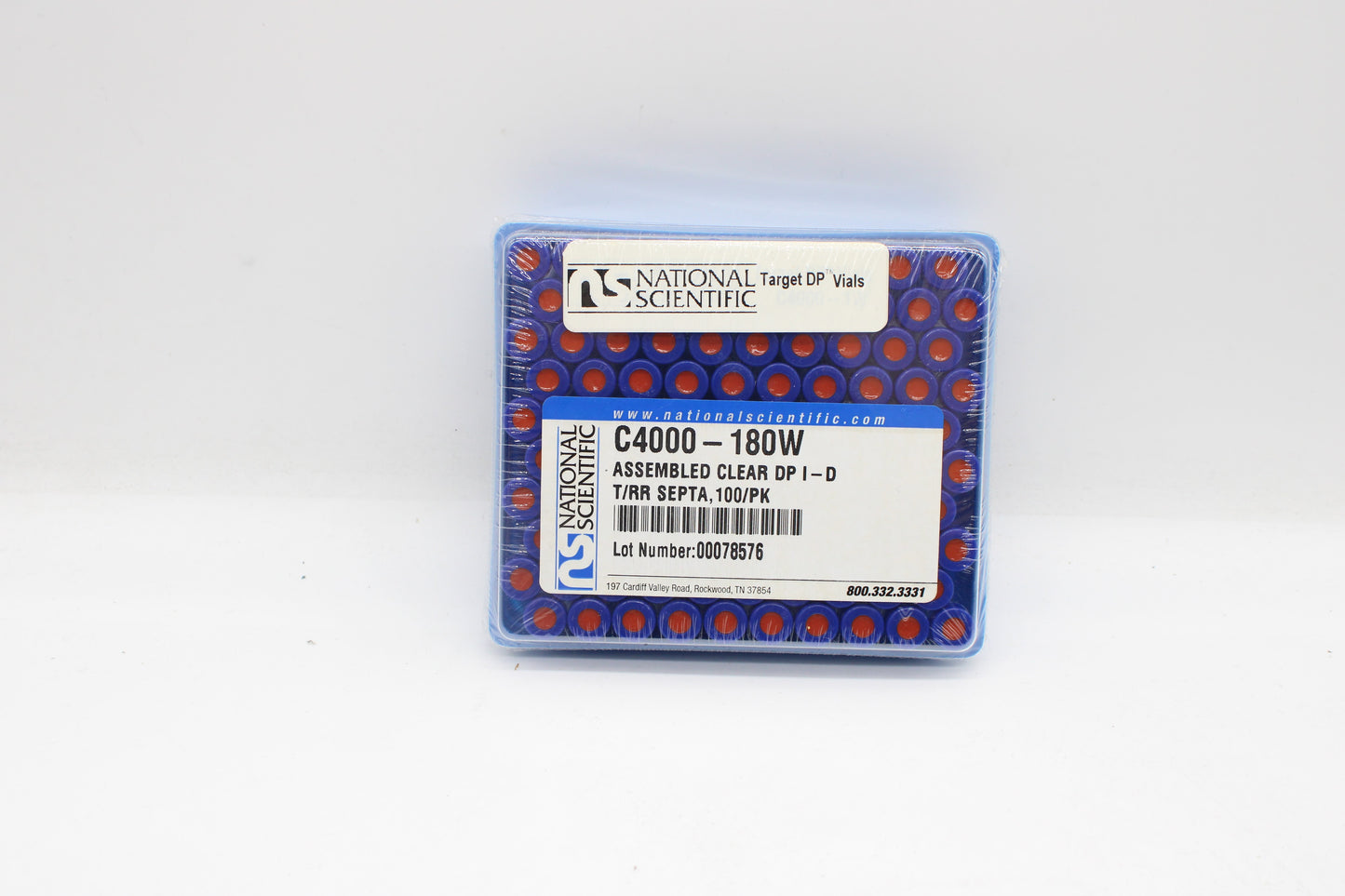 National Scientific C4000-180W Assembled Clear Vial/ Cap DP I-D T/RR S ...