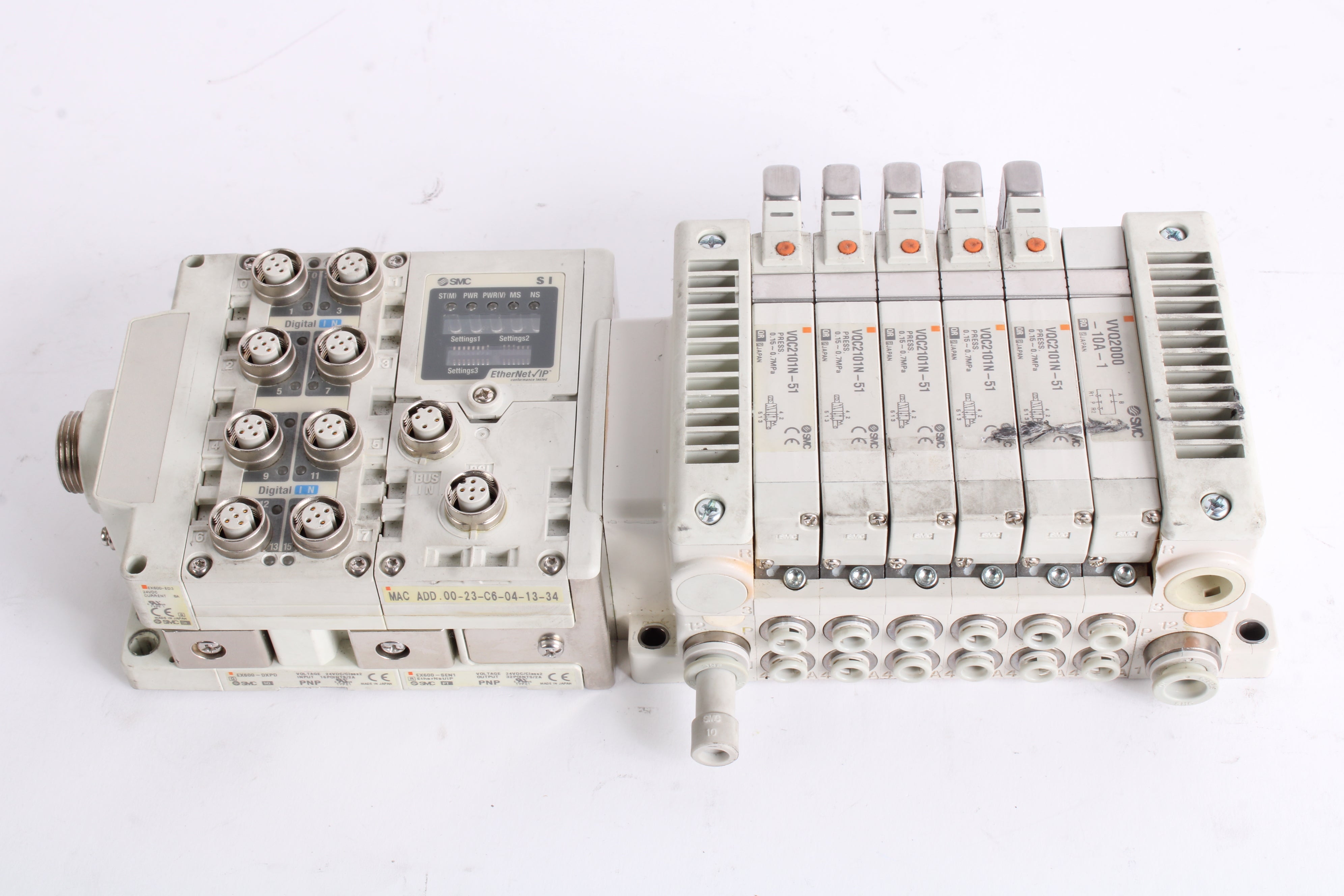 SMC EX600-SEN1 Serial Interface Unit + EX600-DXPD + EX600-ED3 + VVQ200 – NTC Tech