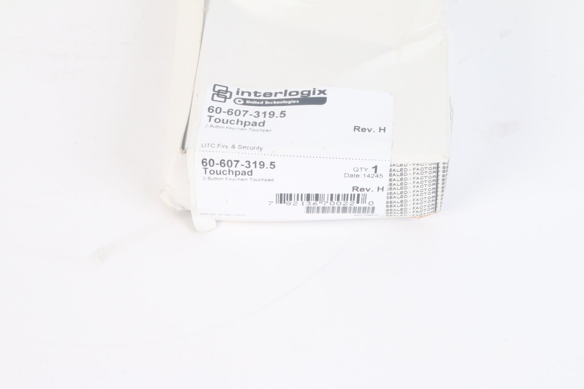 Interlogix 60-607-319.5 2-Button Key Chain Touchpad 782136700220 - Ope – NTC Tech