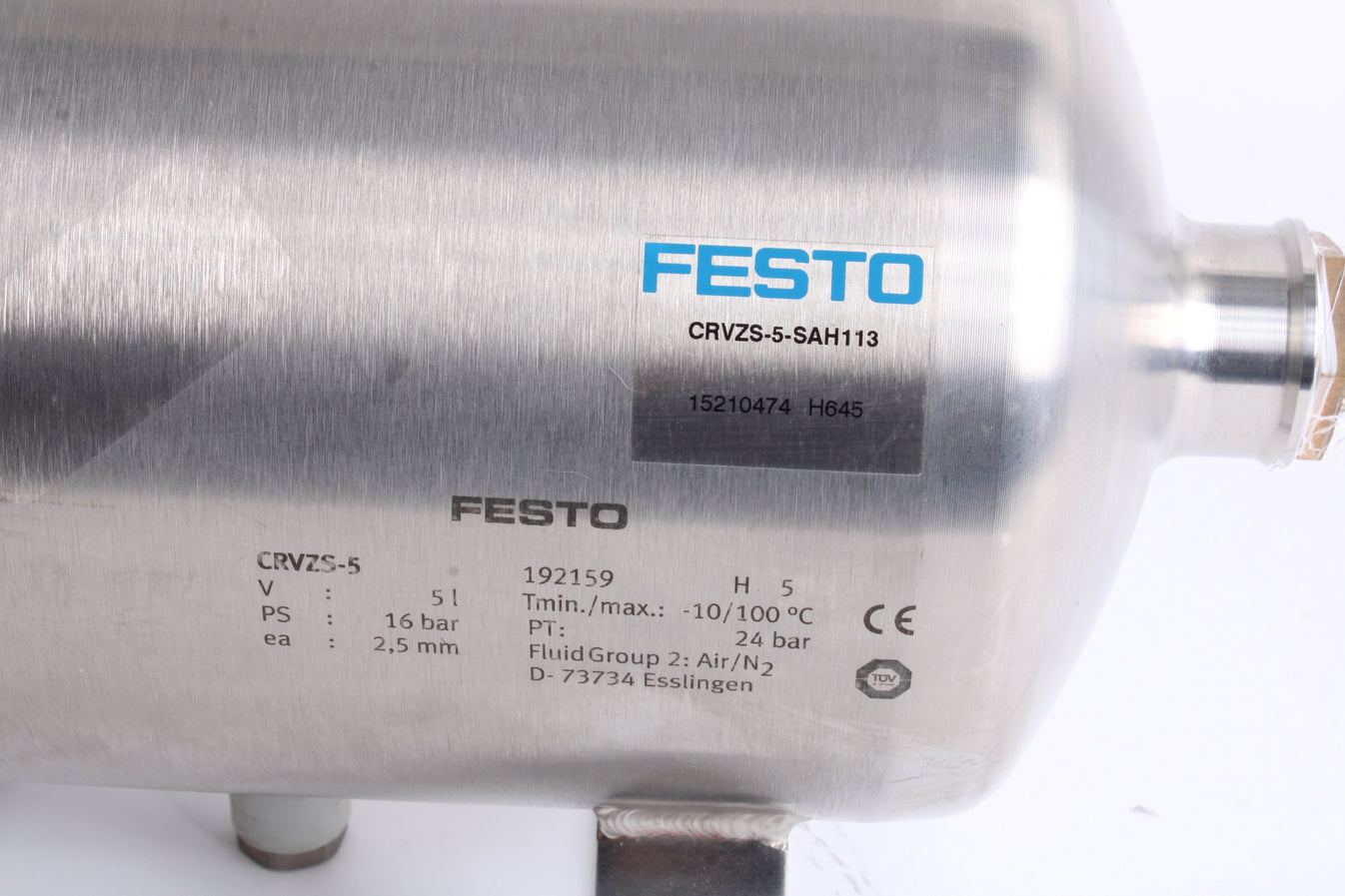 Festo CRVZS-5-SAH113 Air Reservoir – NTC Tech