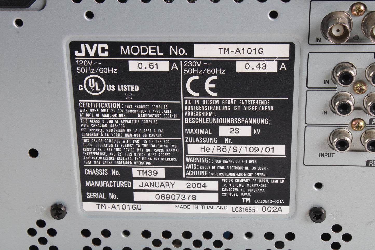 JVC TM-A101G 10" Color Monitor CRT Retro Gaming NTSC Pal - Fair Condit – NTC Tech