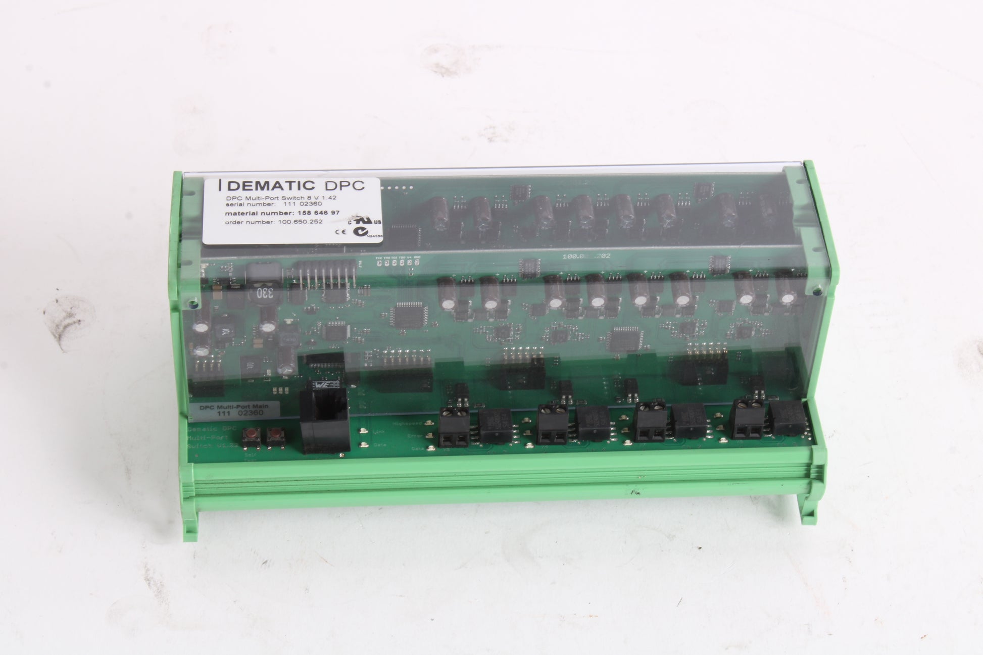 Dematic DPC 158 646 97 Multi-Port Switch 8 V 1.42 100.650.252 – NTC Tech