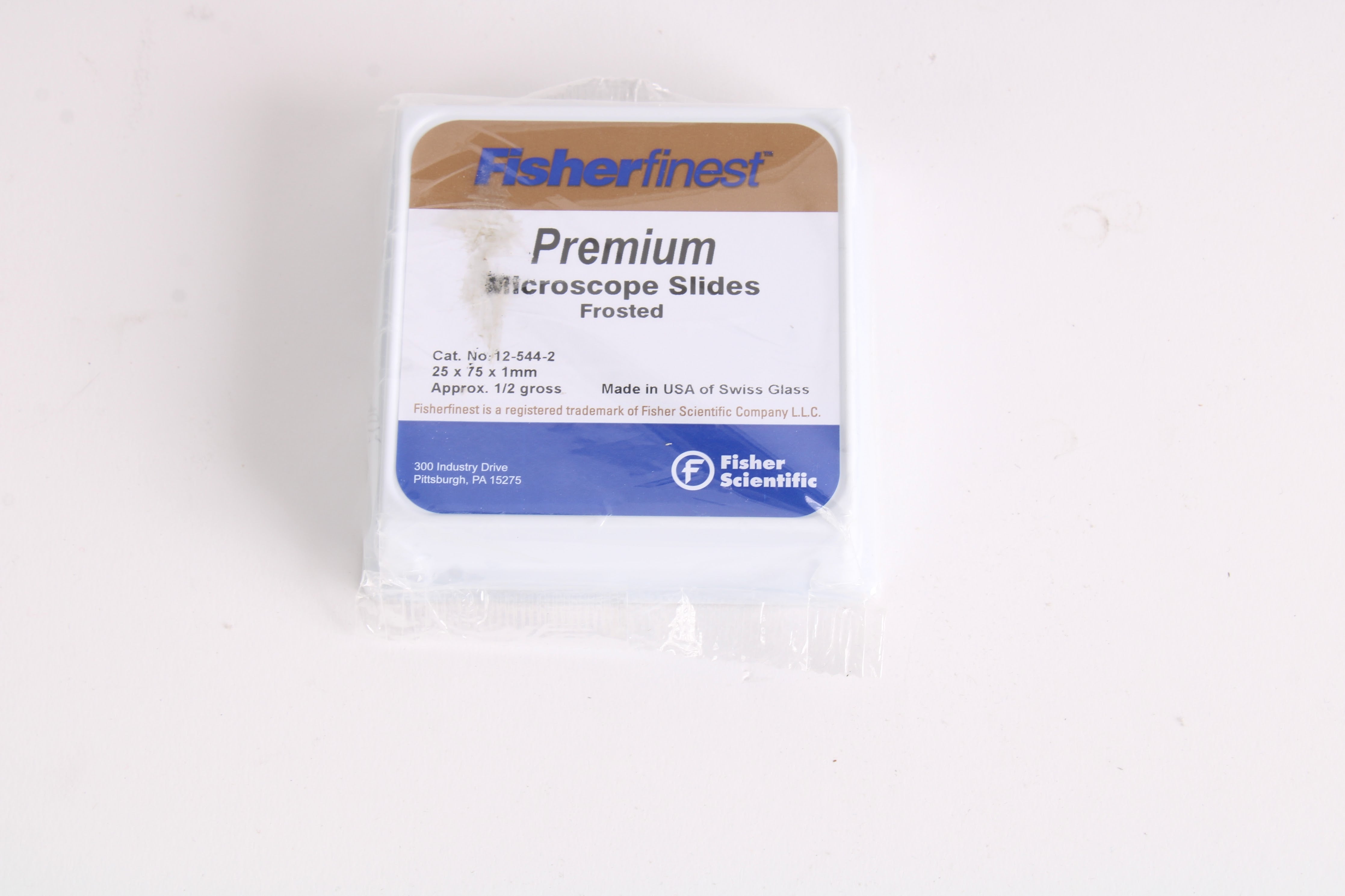 Fisher Scientific 12-544-2 25x75x1mm Premium Microscope Slides Frosted ...