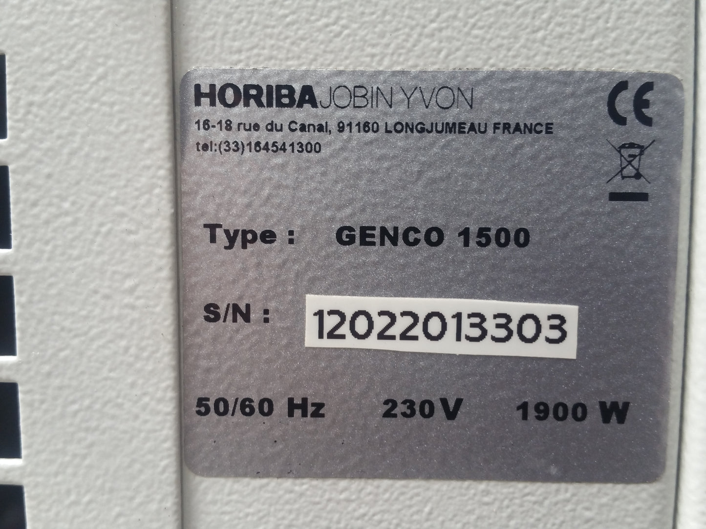 Horiba Scientific Jobin Yvon JY GenCo 1500 Chiller / Cooler 230V 1900W ...