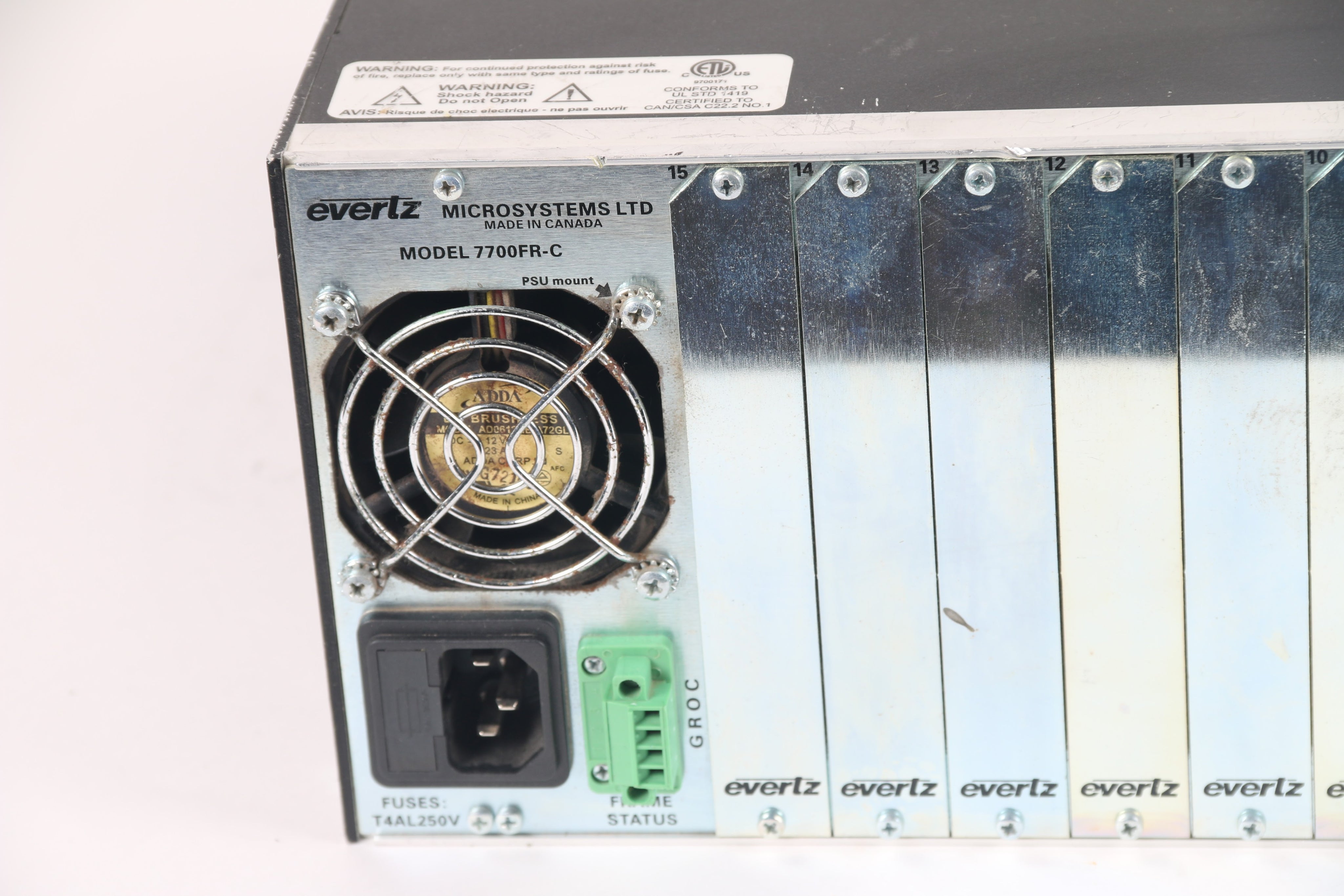 Evertz 7700FR-C Multiframe W/ 7767VIP12-SN & 7767VIP4-SN Cards – NTC Tech