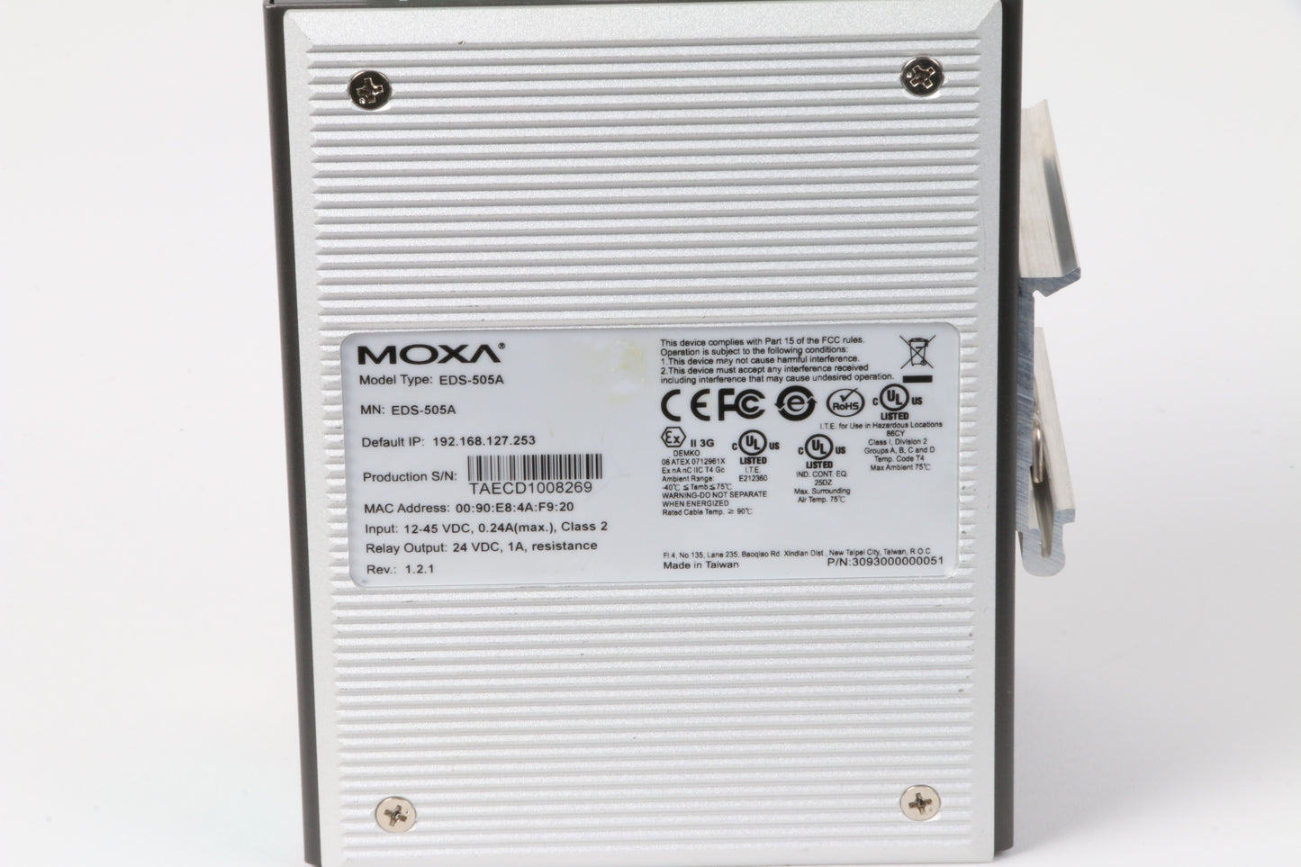 Moxa Technologies EDS-505A Ethernet Divice Switch – NTC Tech