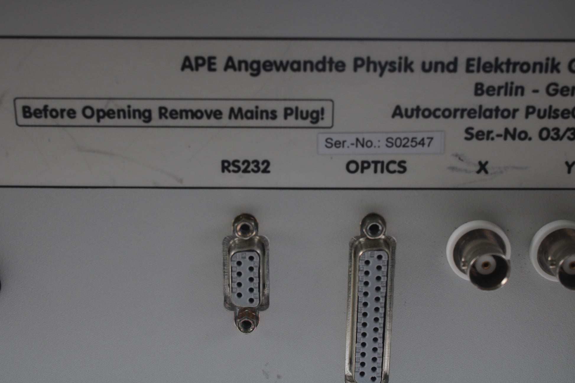 APE Angewandte Physik Und Elektronik Pulse Check Autocorrelator Monito ...