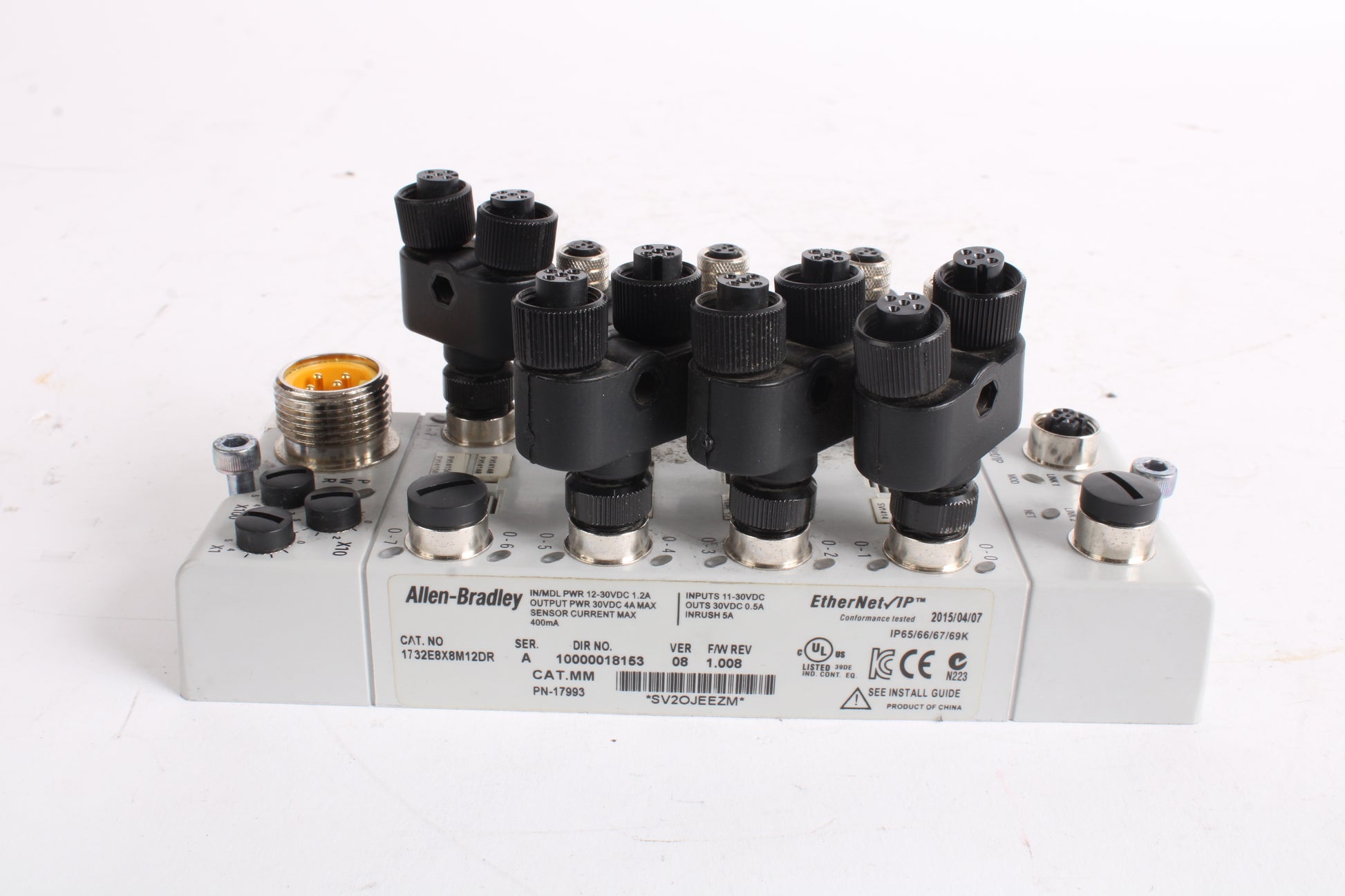 Allen Bradley 1732E8X8M12DR ArmorBlock 8 Input 8 Output Combo 1732E-8X ...