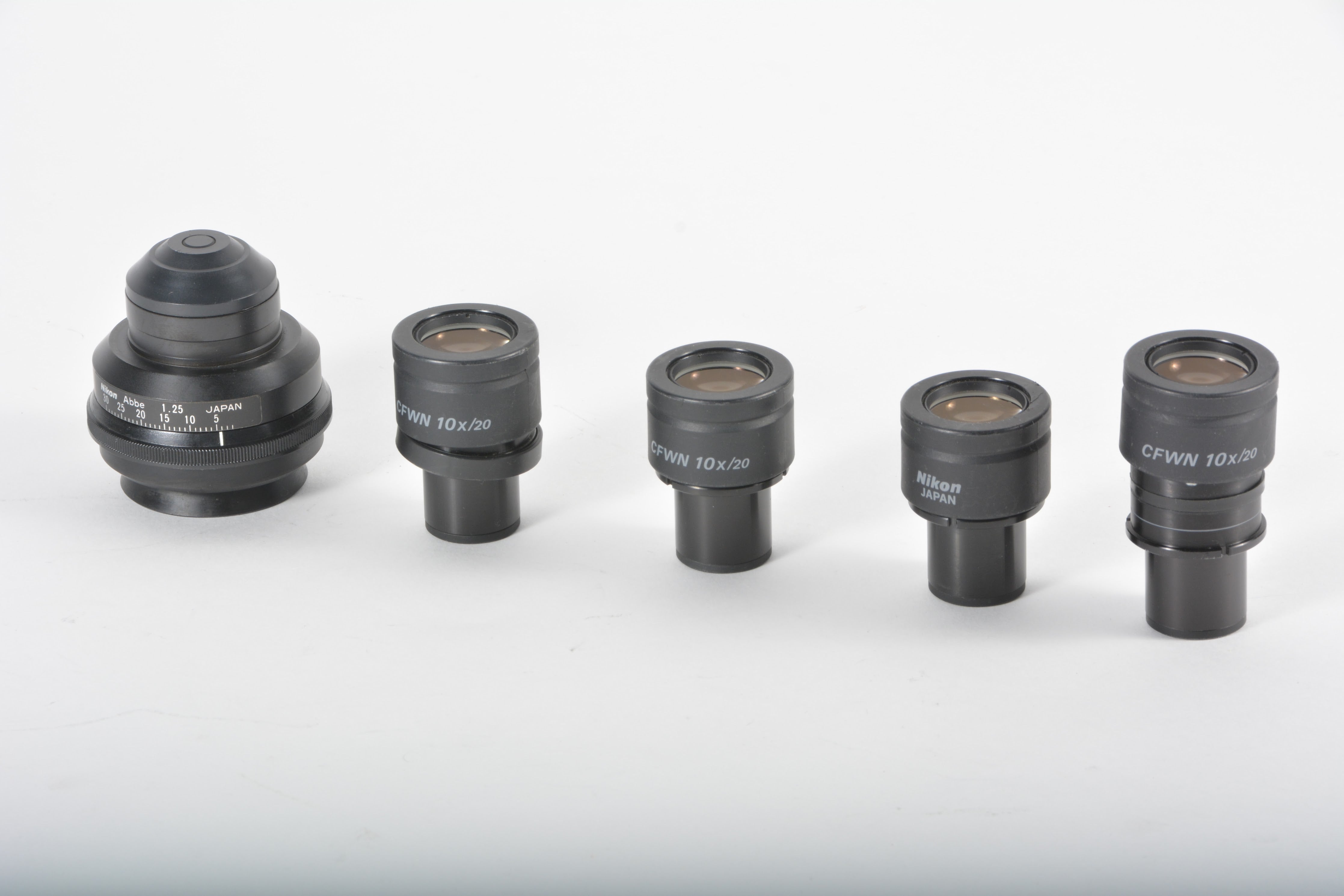 Lot of 5 Nikon Lenses, CFWN 10X/20, Abbe 1.25 – NTC Tech