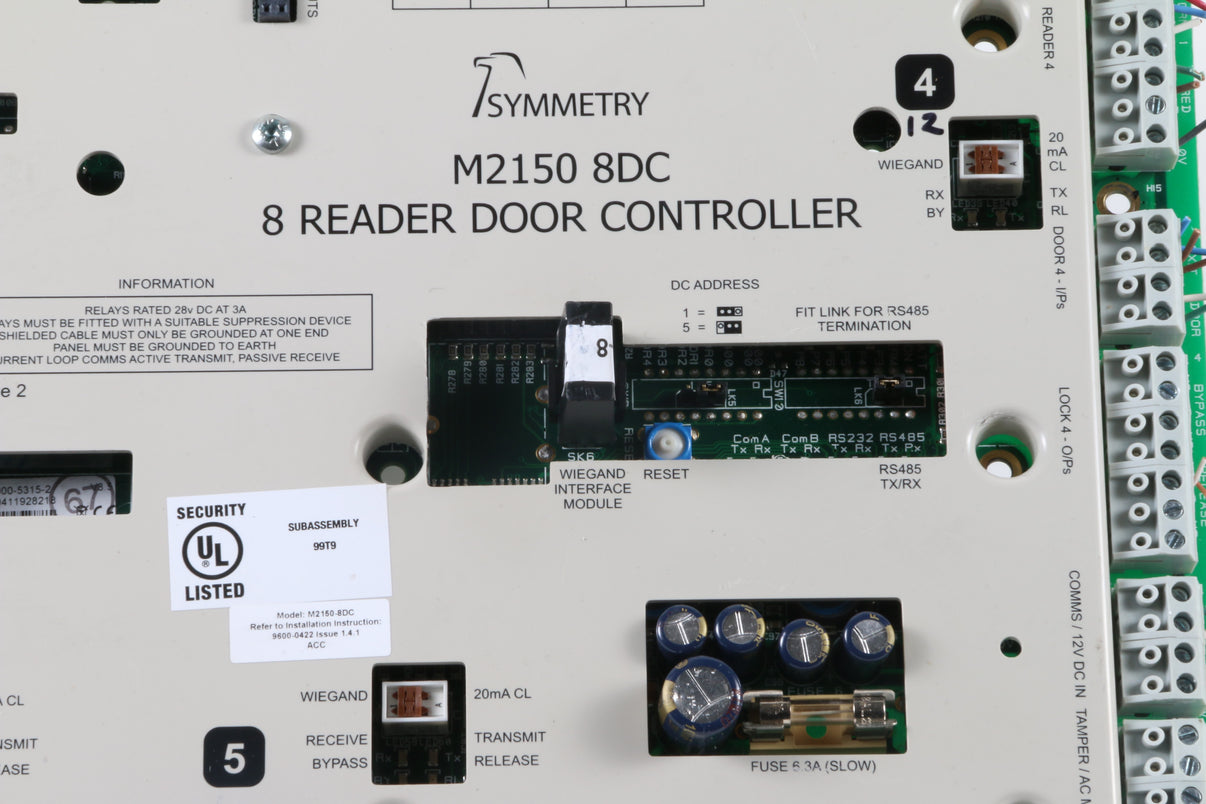 Symmetry M2150 8DC 8 Reader Door Controller W/ Wiegand Interface Modul ...