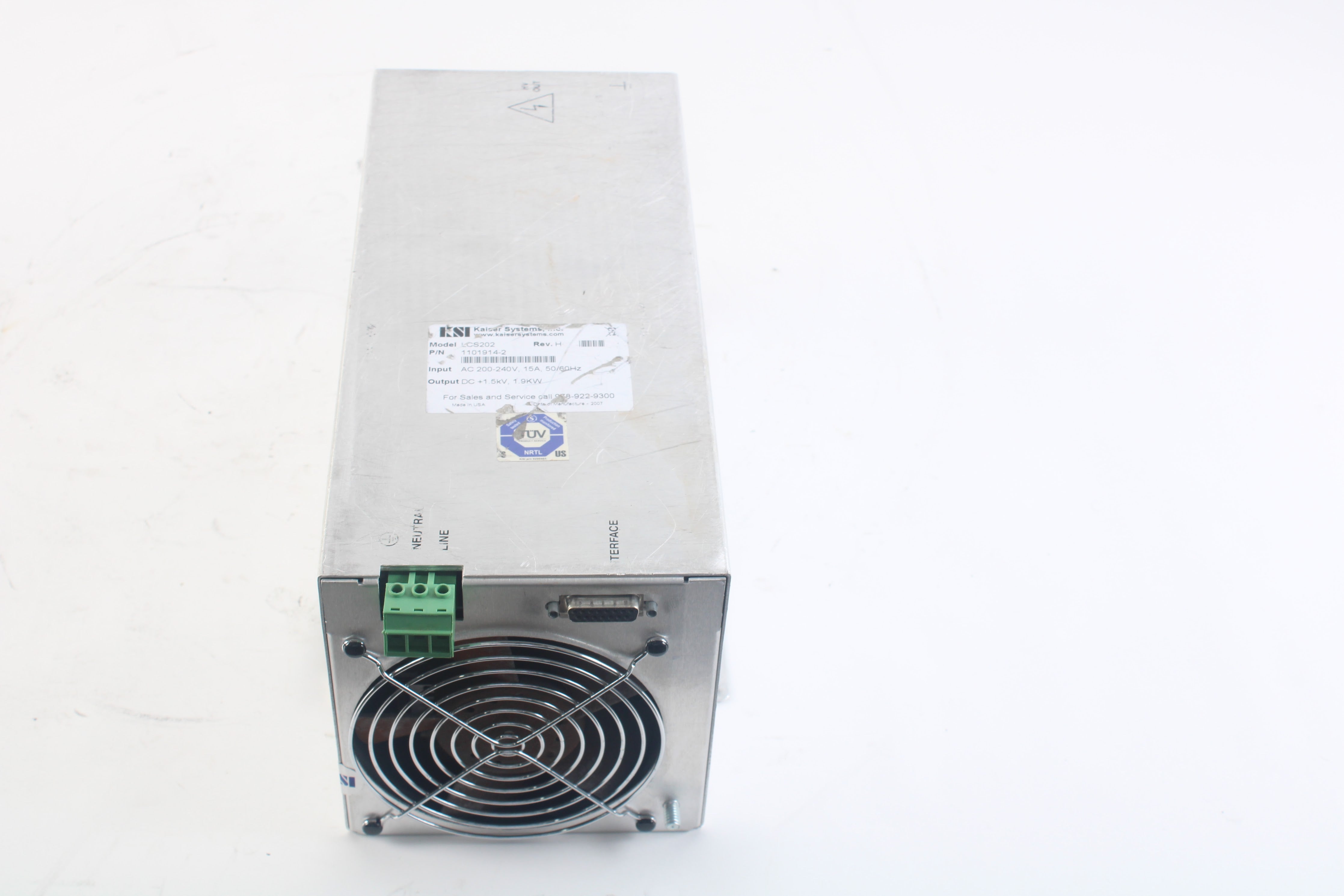 Kaiser Systems LCS202 Power Supply DC +1.5kV, 1.9KW 1101914-2 – NTC Tech