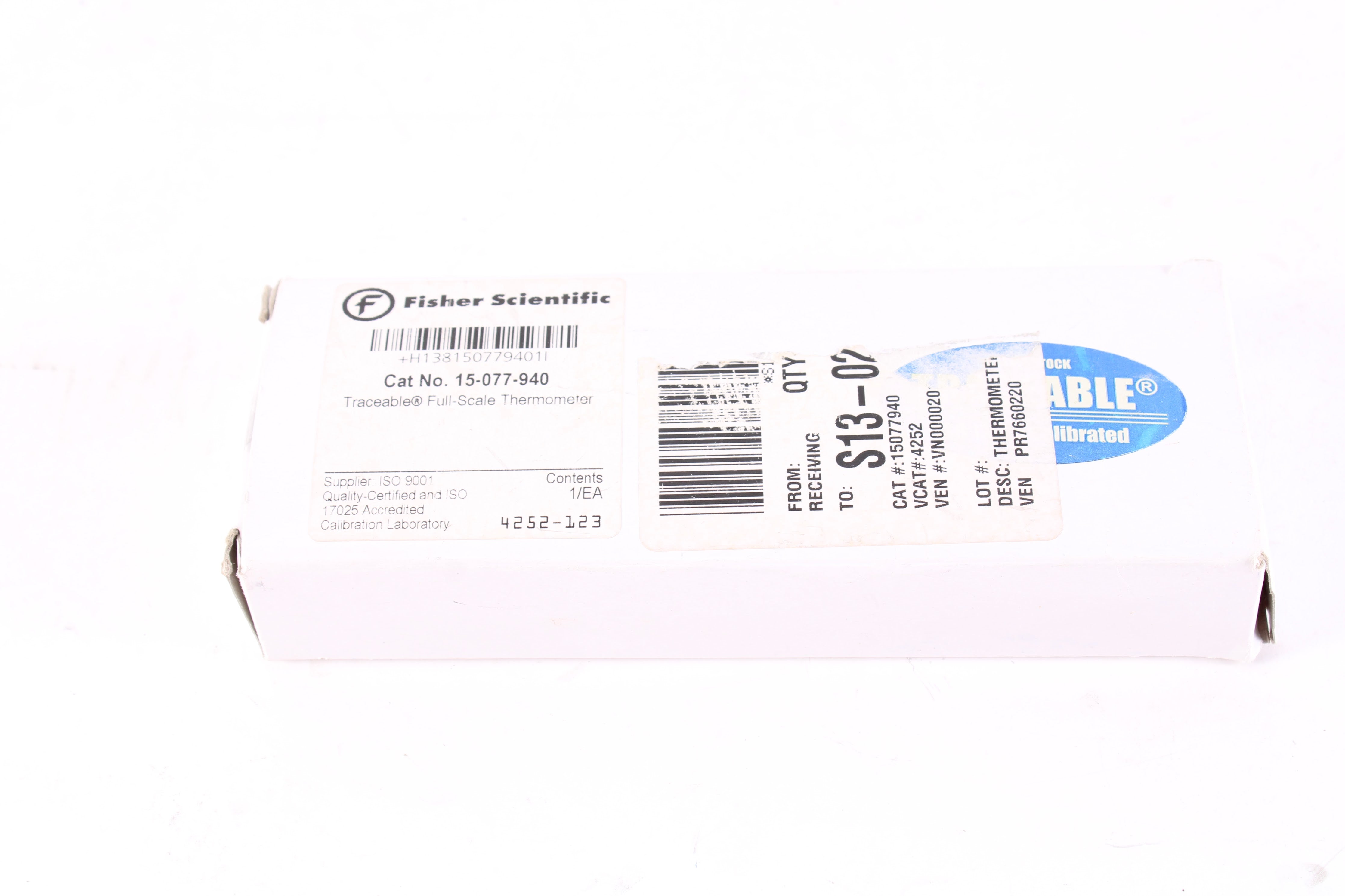 Fisher Scientific 15-077-940 Traceable Full-Scale Thermometer - New-Op ...