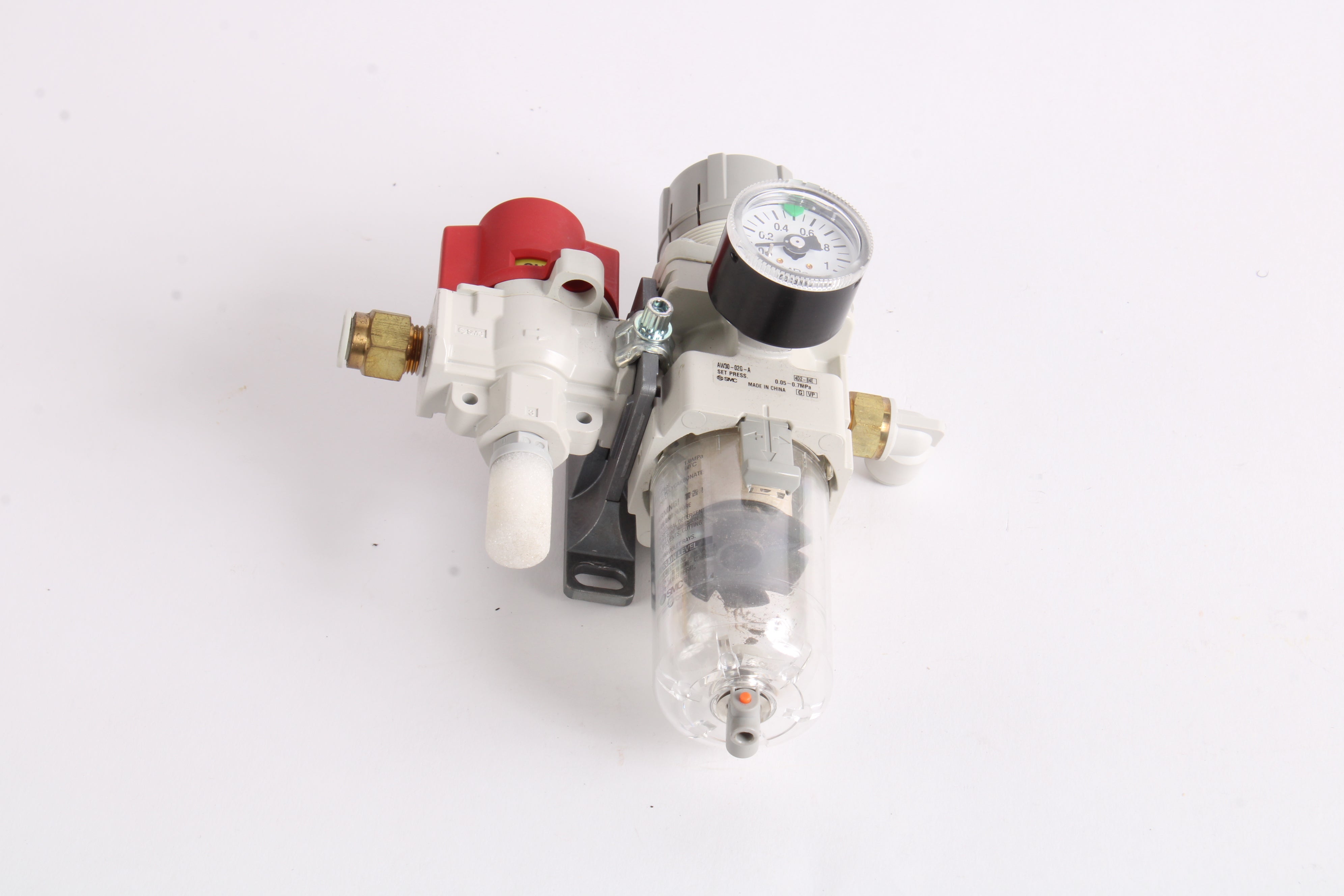 SMC AW30-02G-A Filter Regulator With SMC VHS30-02A Pressure Relief Val ...
