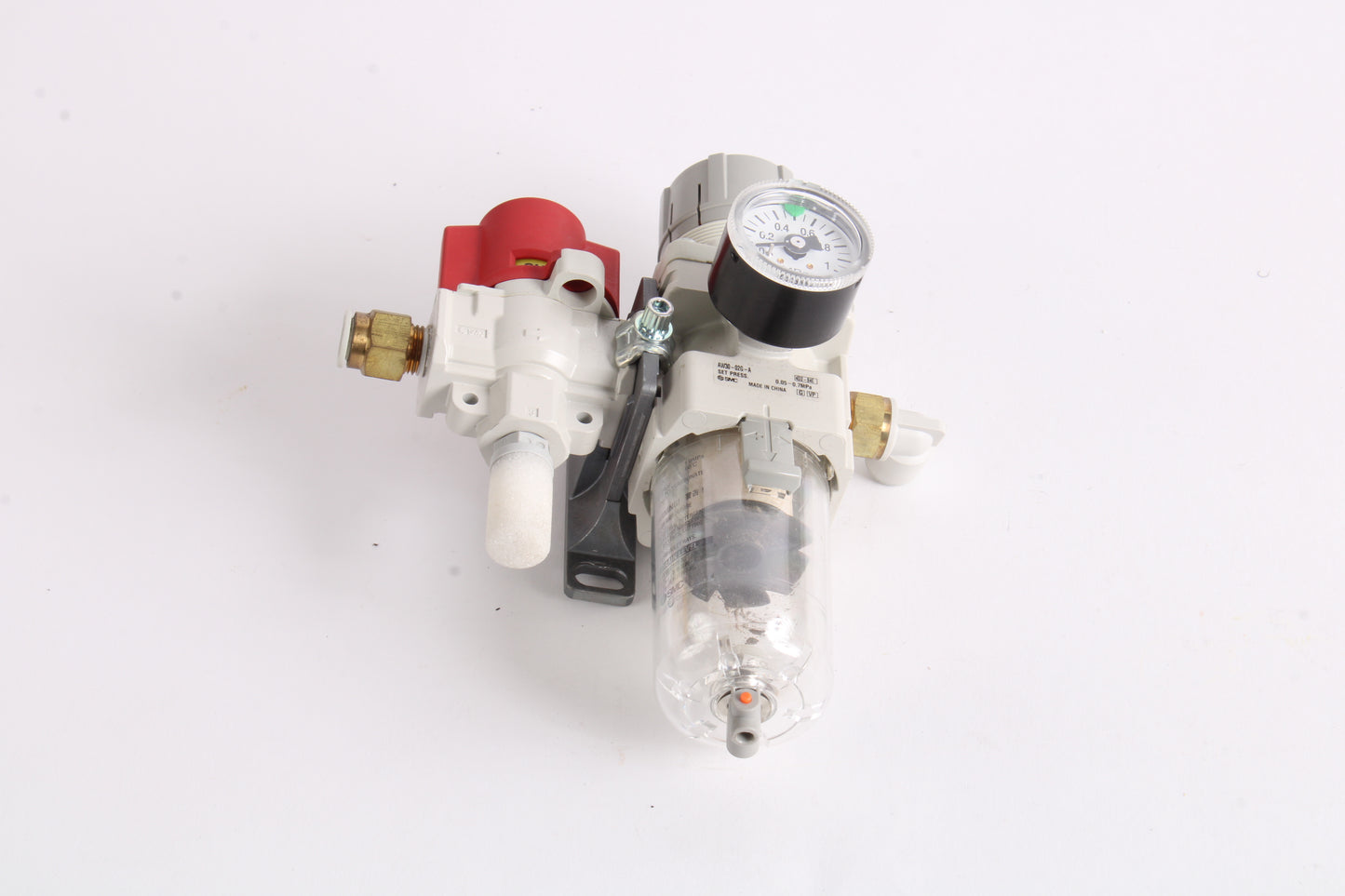 SMC AW30-02G-A Filter Regulator With SMC VHS30-02A Pressure Relief Val ...