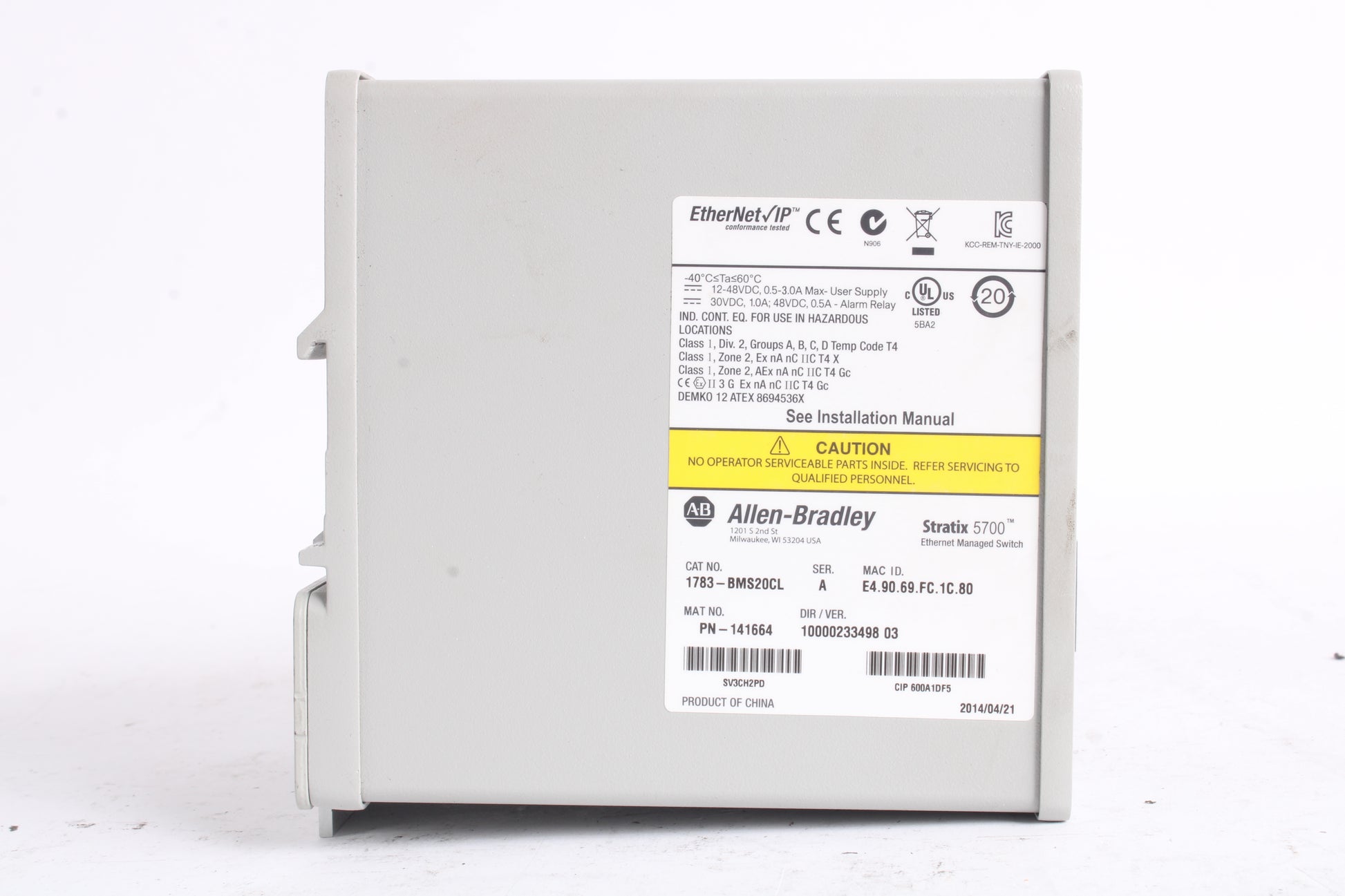 Allen Bradley 1783-BMS20CL Switch Stratix 5700 141664 – NTC Tech