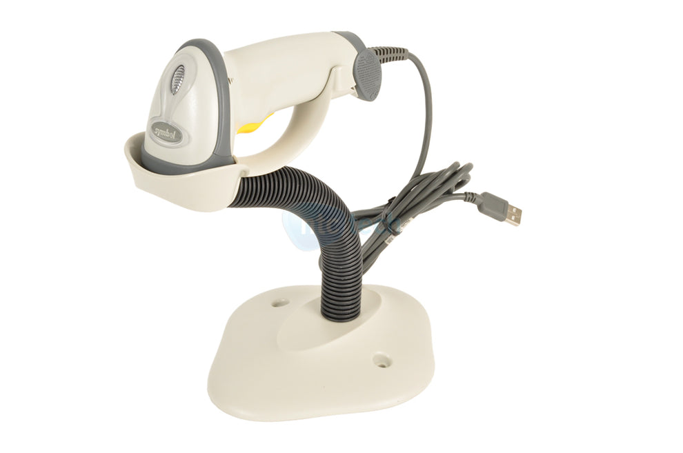 Symbol LS2208 USB Barcode Scanner LS2208-SR20001 W/ Base White – NTC Tech