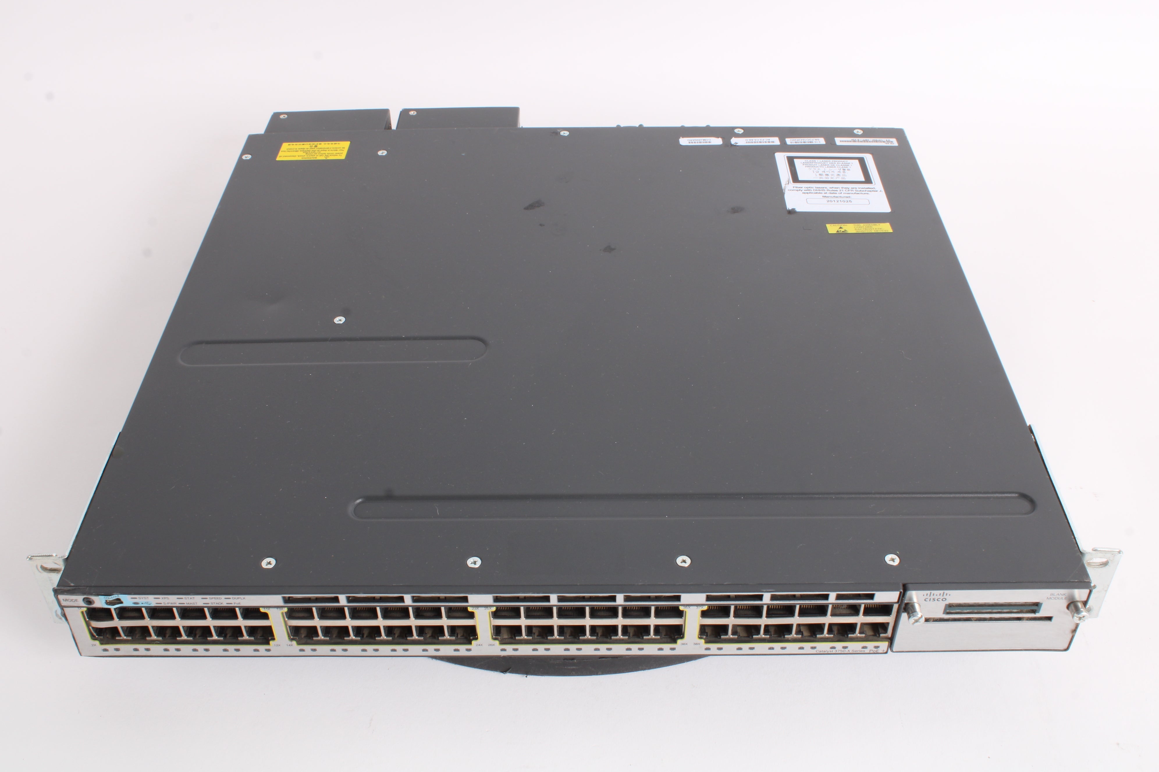 Cisco WS-C3750X-48PF-S PoE Managed Switch W/ 2x C3KX-PWR-1100WAC PSU ...