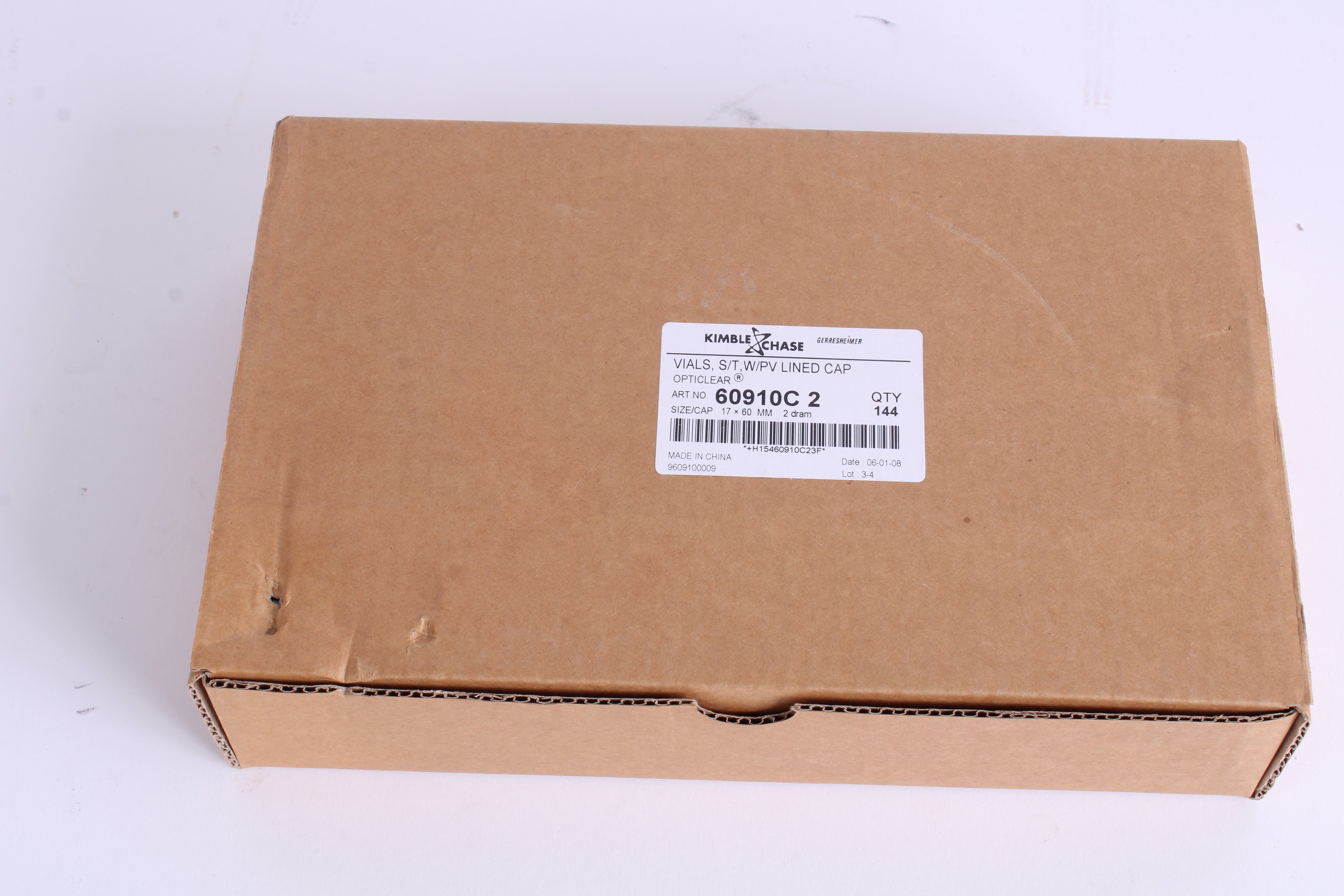 Kimble Chase 60910C 2 Sample Vial 17x60mm 2 Dram Qnty 144 NEW – NTC Tech