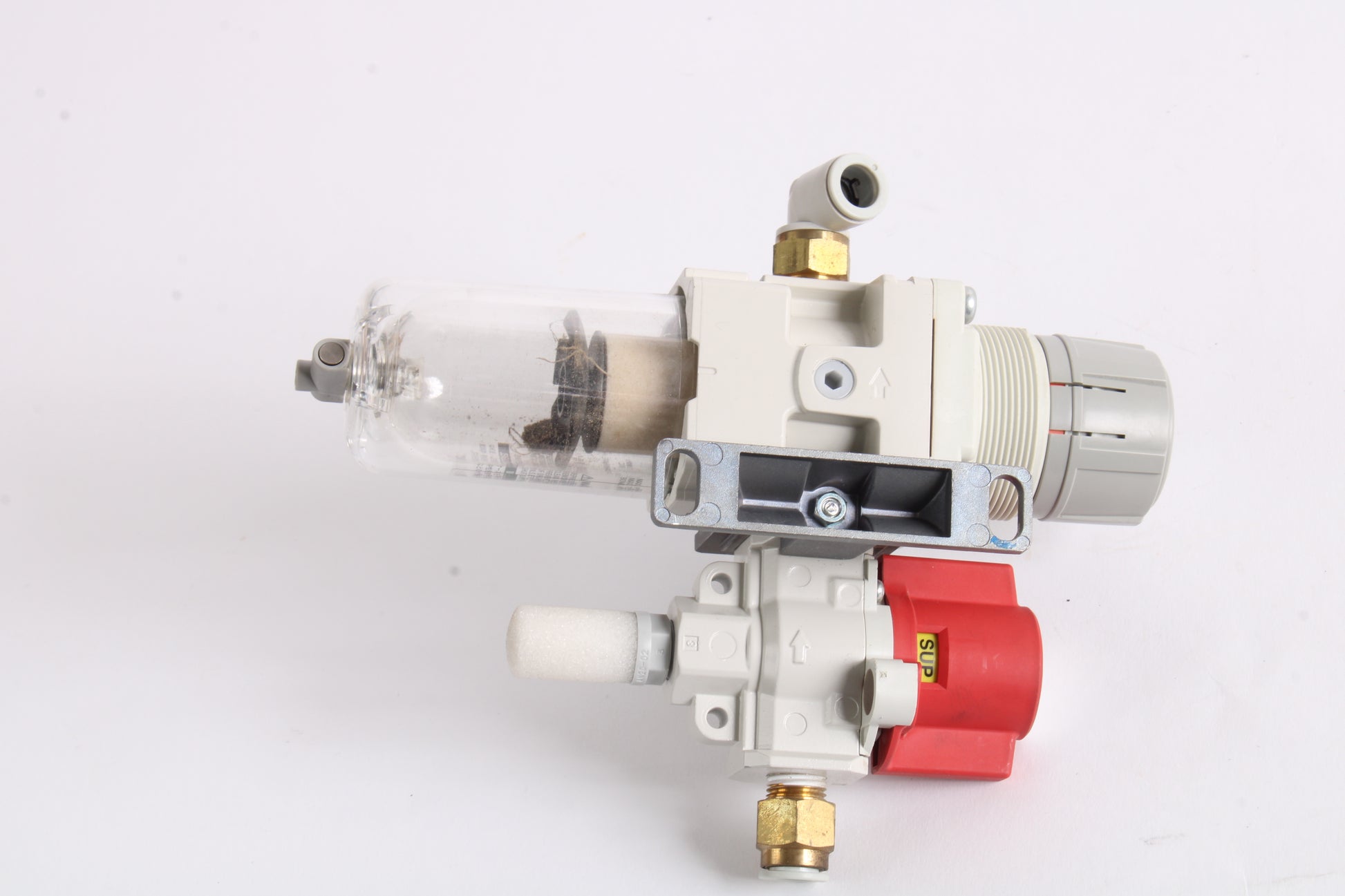 SMC AW30-02G-A Filter Regulator With SMC VHS30-02A Pressure Relief Val ...