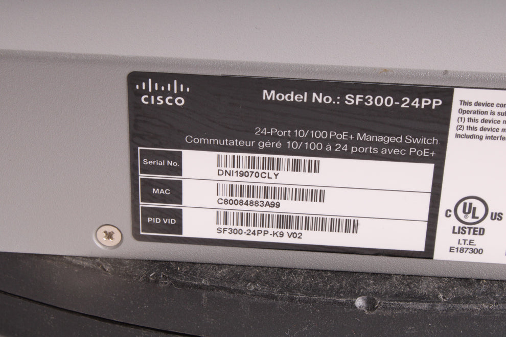 Cisco SF300-24PP 24-Port 10/100 PoE+ Managed Switch With Gig - Rack Ea ...