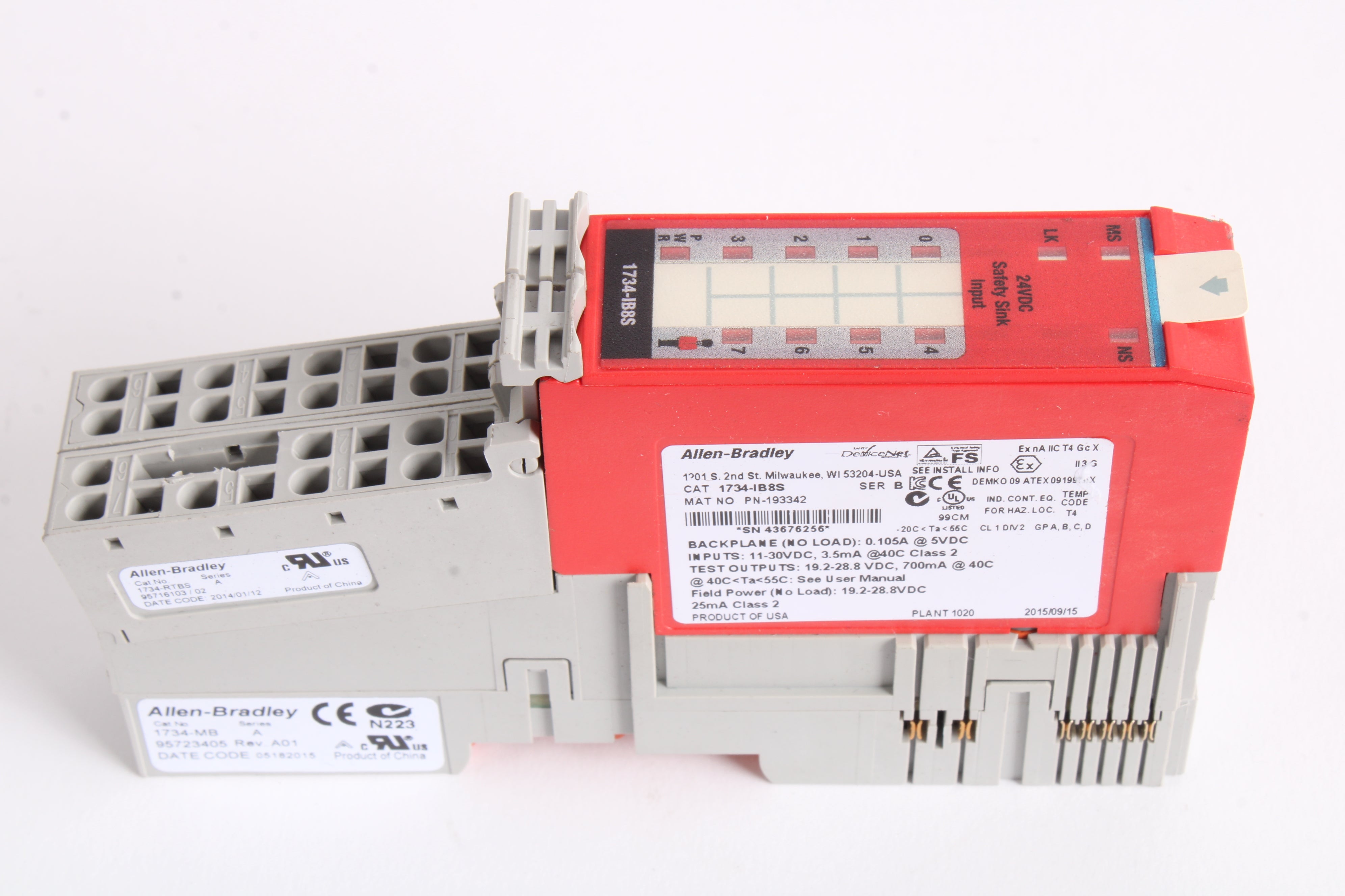 Allen Bradley 1734-IB8S Ser B Safety Digital Input Module 193342 – NTC Tech