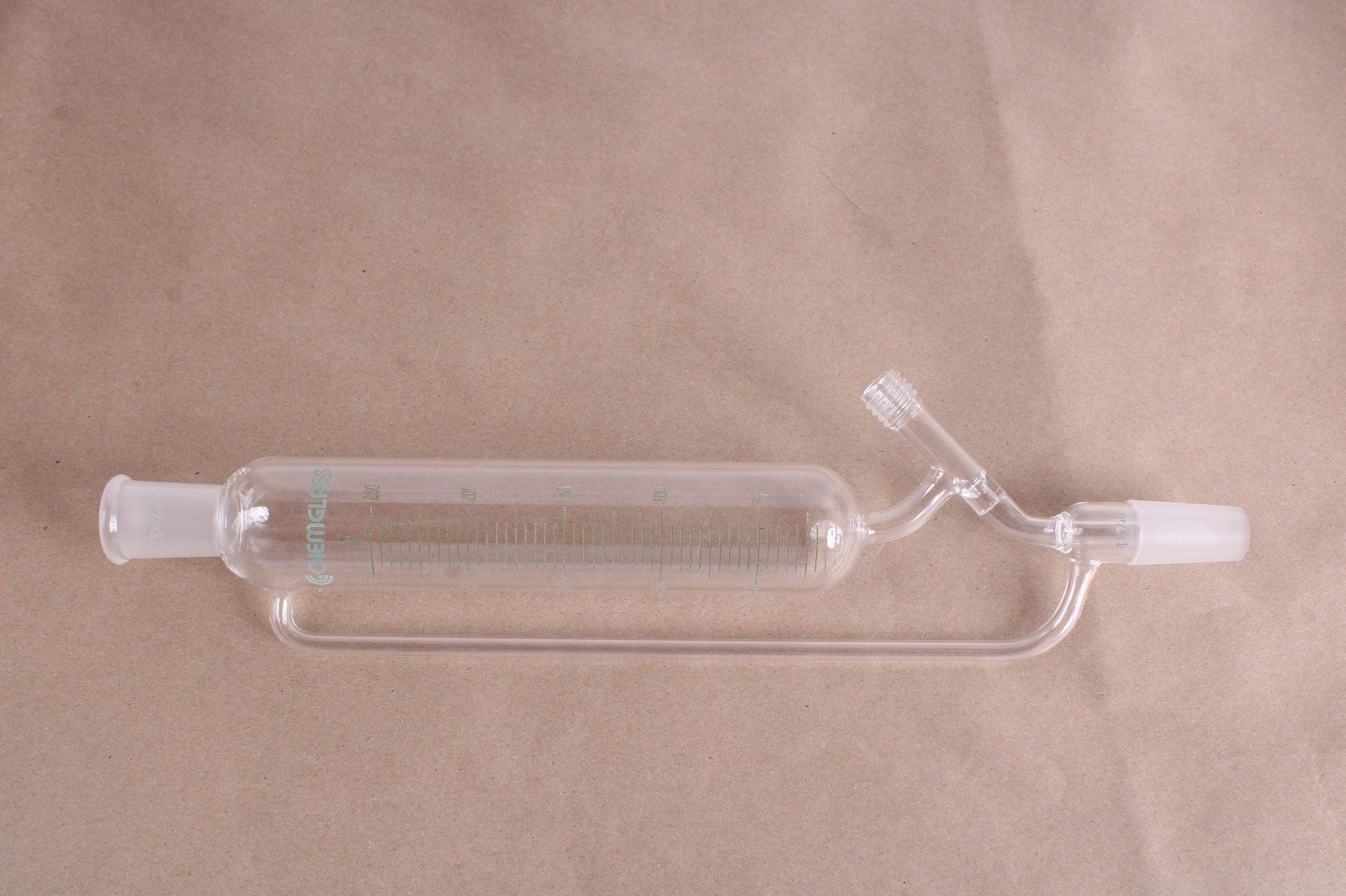 Chemglass 250mL Addition Funnel Graduated 24/40 0-4mm PTFE Valve CG-17 ...