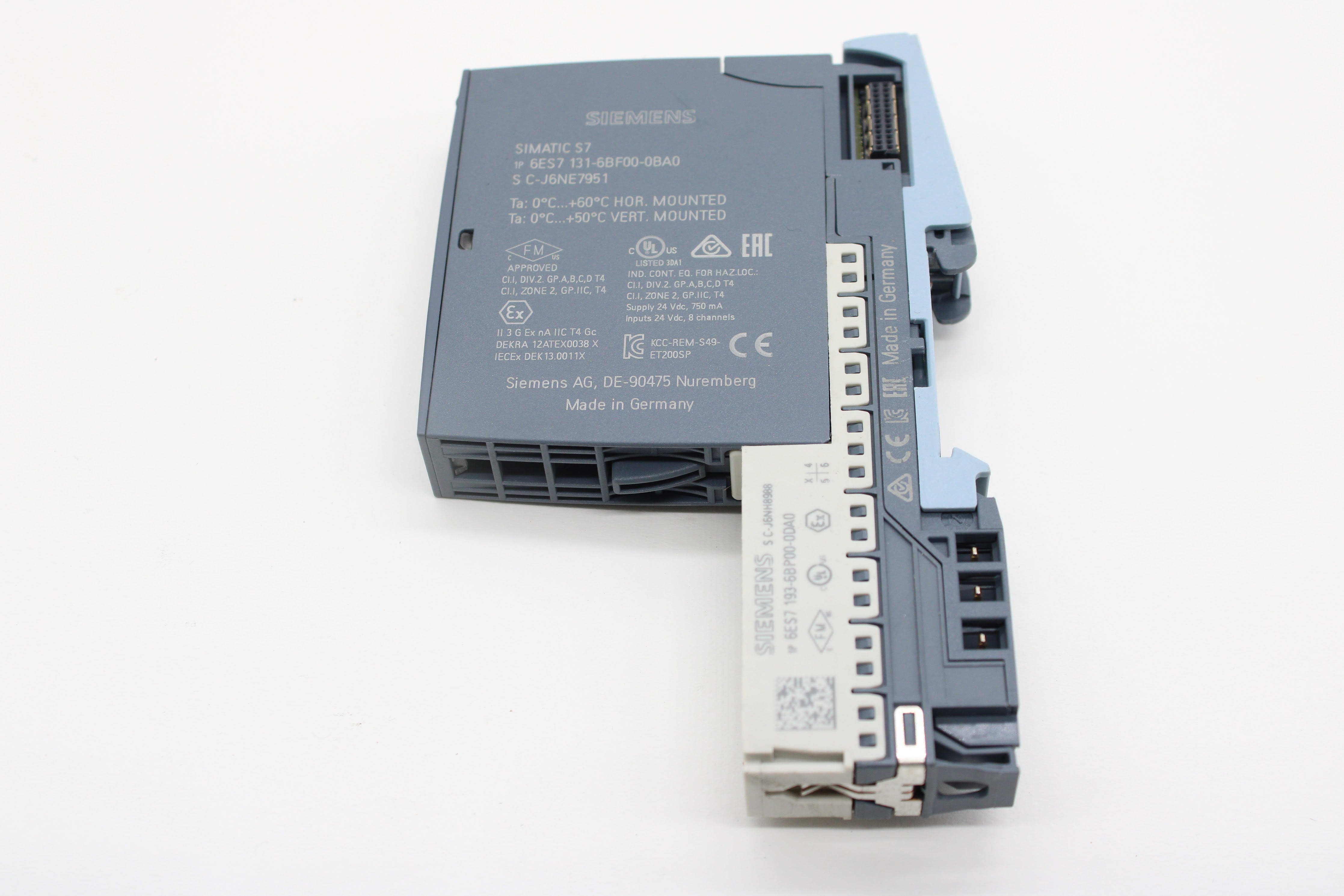 Siemens 6ES7131-6BF00-0BA0 SIMATIC ET 200SP Module DI 8X + 6ES7 193-6B ...