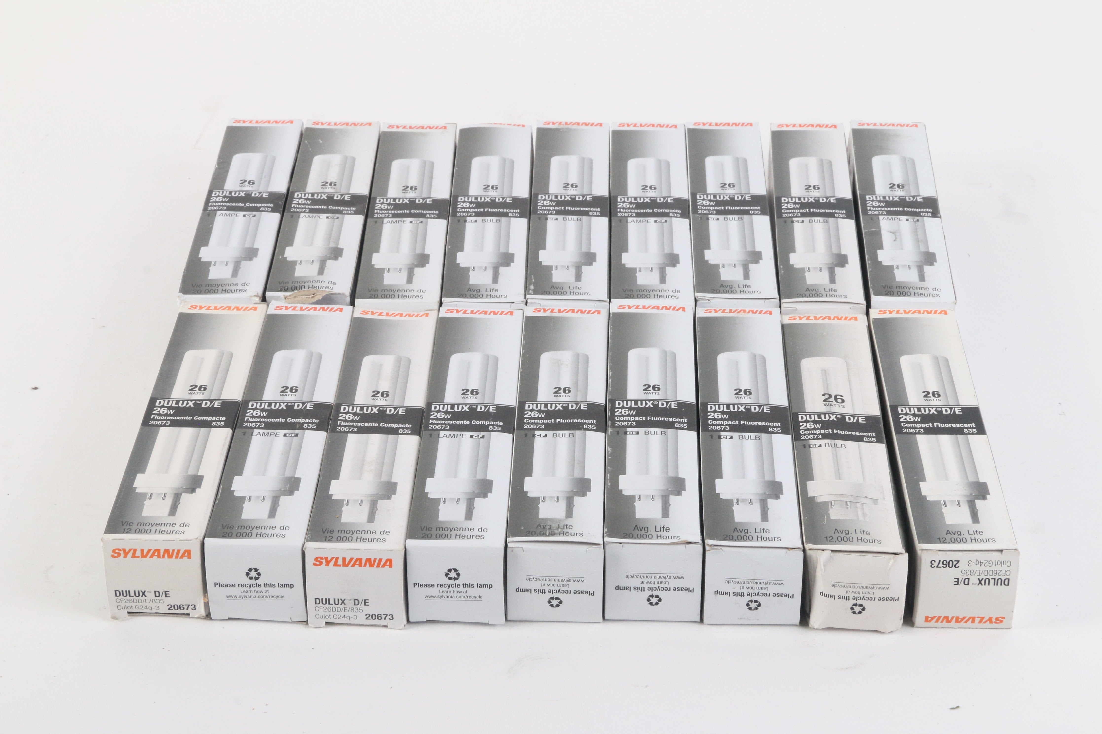 Sylvania 20673 Dulux D/E 26W Compact Fluorescent (Lot of 18) 046135206 – NTC Tech