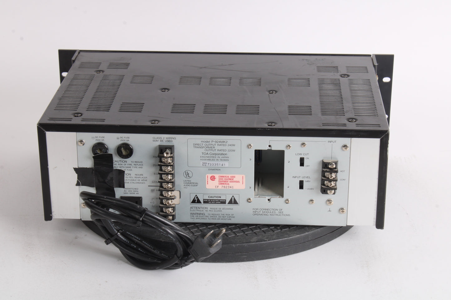 TOA P-924MK2 900 Series II 240 Watt Single-Channel Modular Amplifier ...