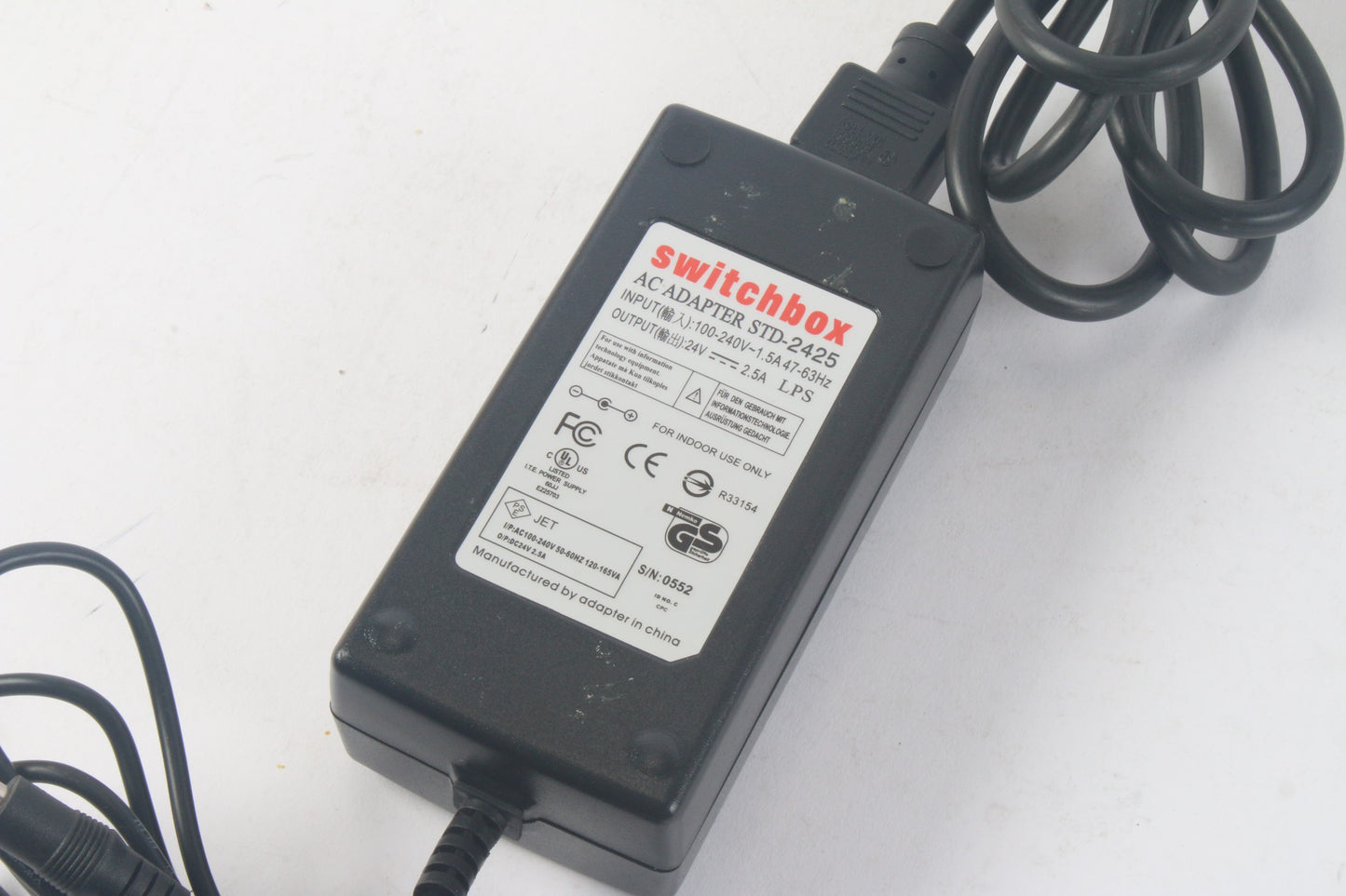 Switchbox STD-2425 AC Adapter Charger 24V 2.5A with Power Cable – NTC Tech
