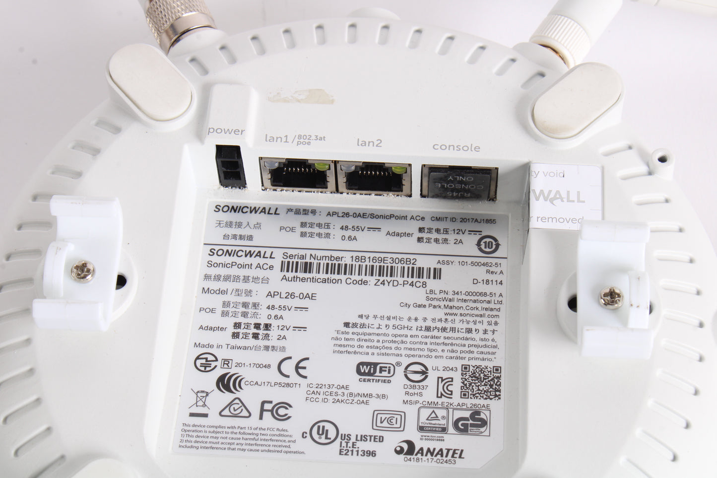 Dell SonicWall SonicPoint ACe APL26-0AE 802.3at POE Wireless Access Po ...